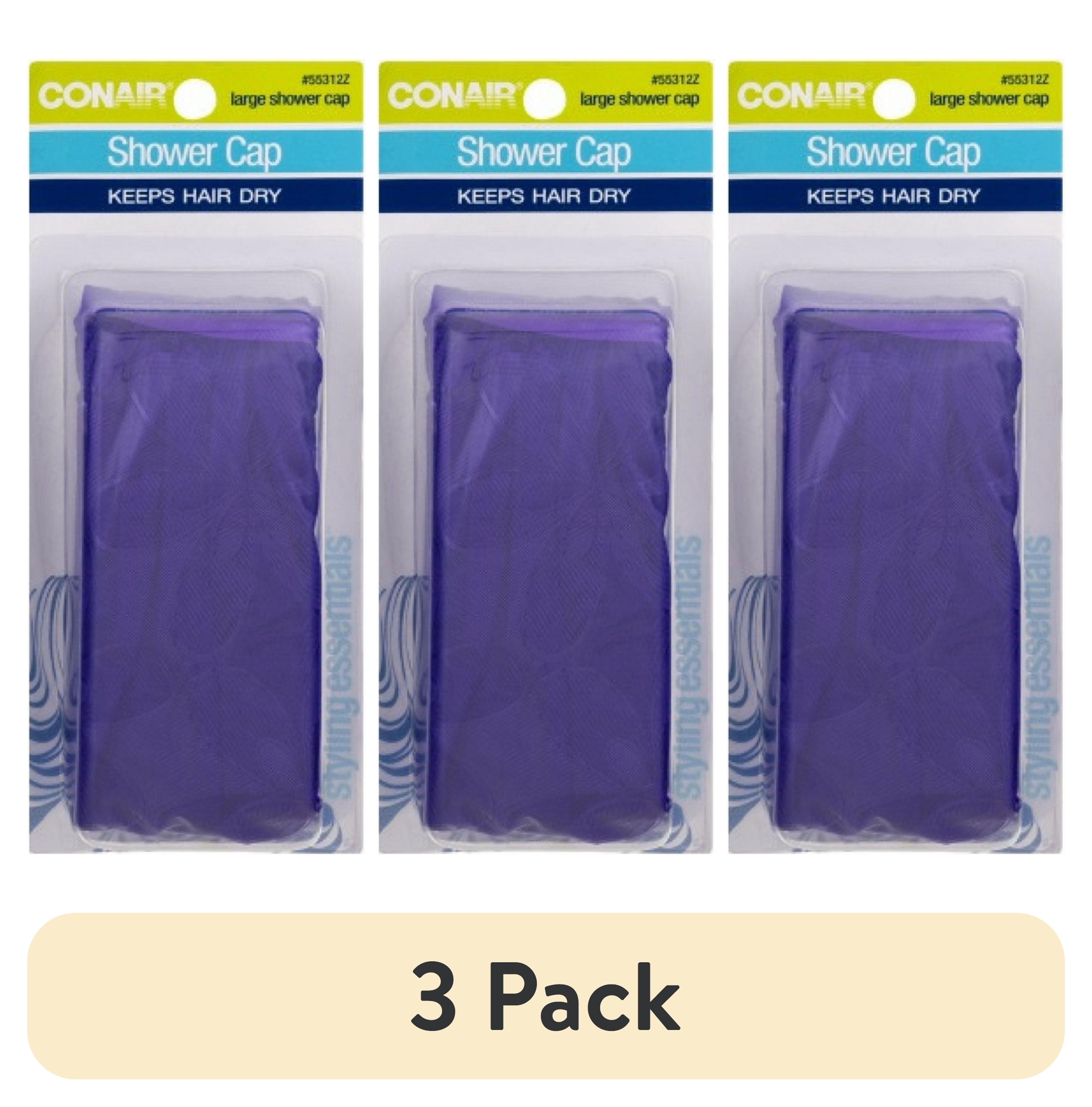 (3 pack) Conair Styling Essentials Shower Cap, 1 Large Shower Cap ...