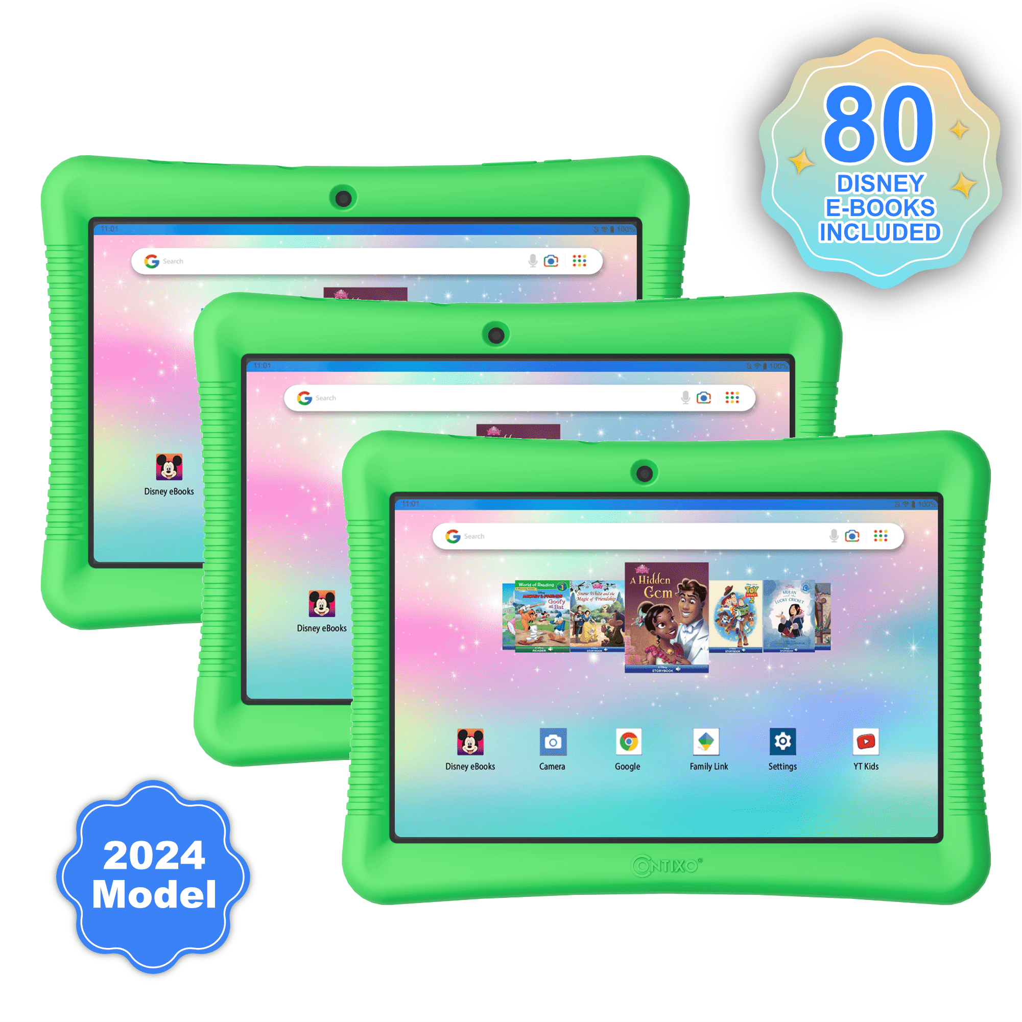 (3 pack) Contixo 10" Kids Tablet, 2025 Model, 80 FREE Disney Storybooks ...