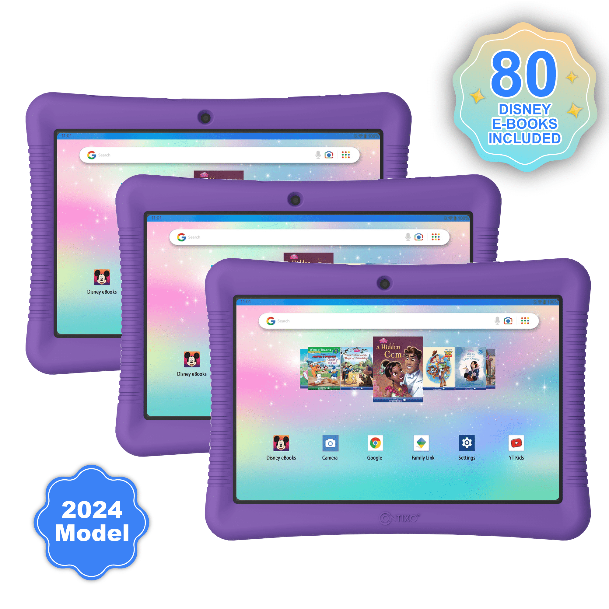 (3 pack) Contixo 10" Kids Tablet 2025 Model with Epic! & Lingokids ...