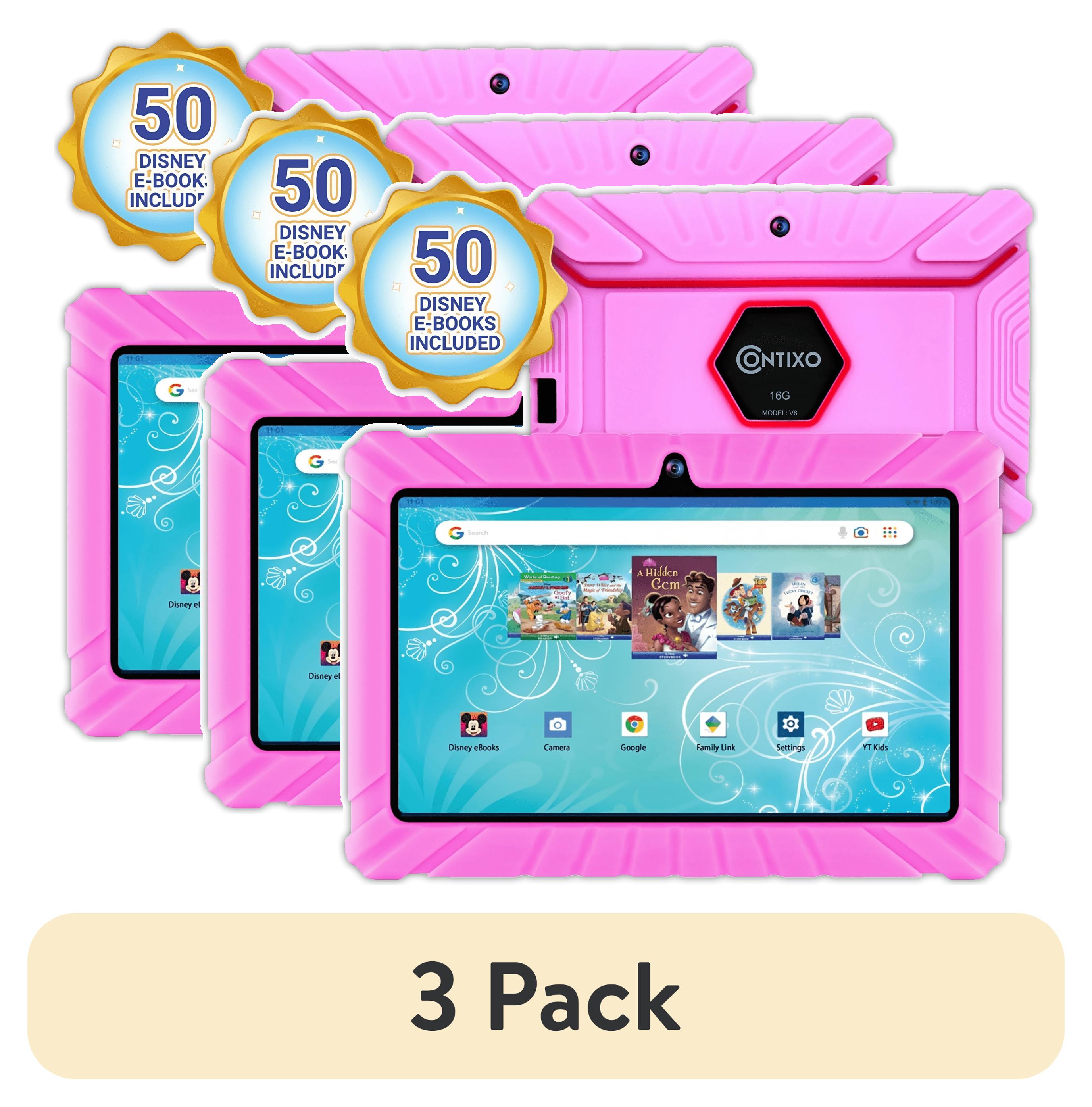 (3 pack) Contixo 7" Kids Tablet, Ages 3-7, 50+ Disney eBooks, Kid-Proof ...