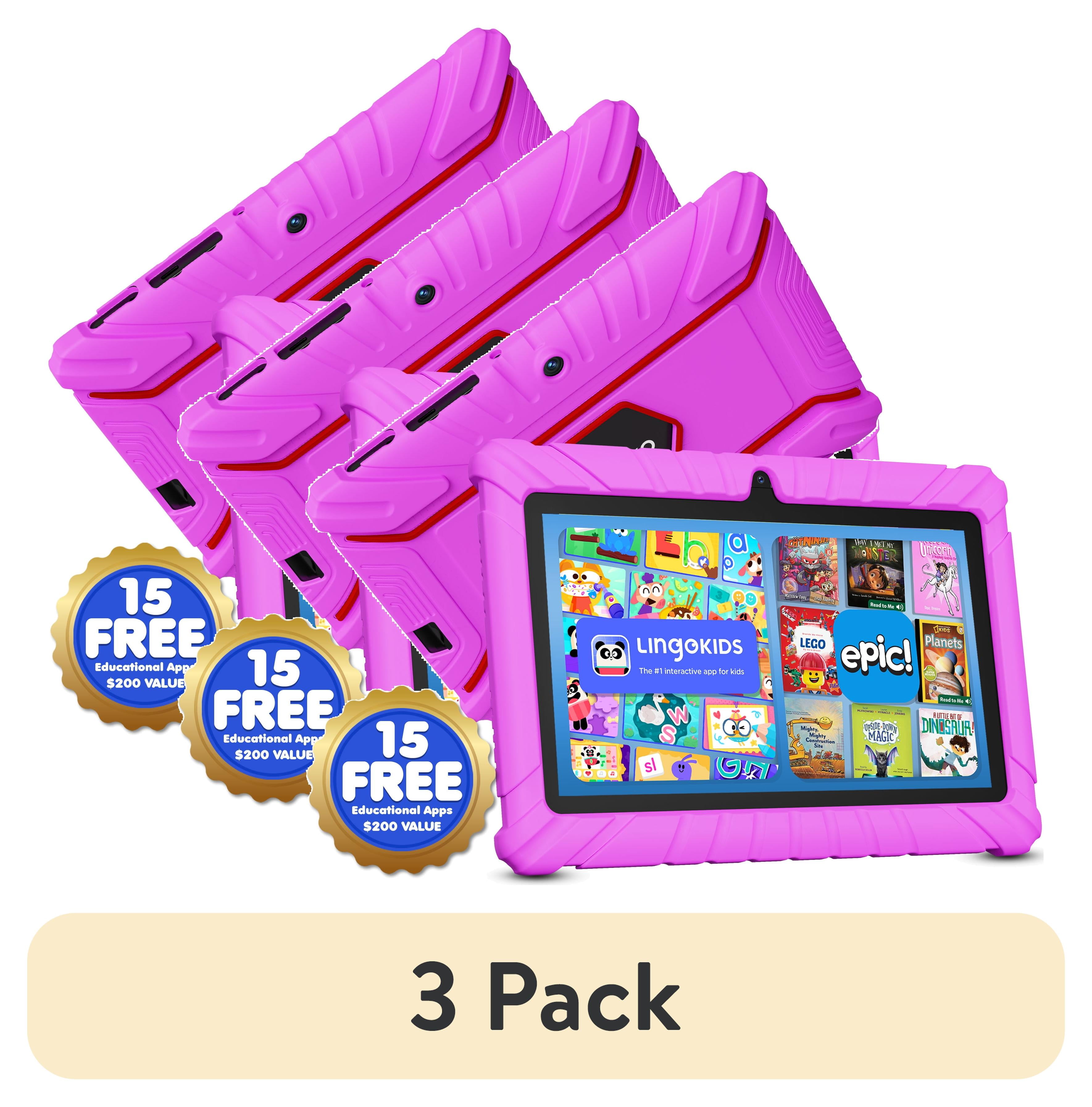 (3 pack) Contixo 7" Kids Tablet, Ages 3-7, Epic & Lingokids, Kid-Proof ...