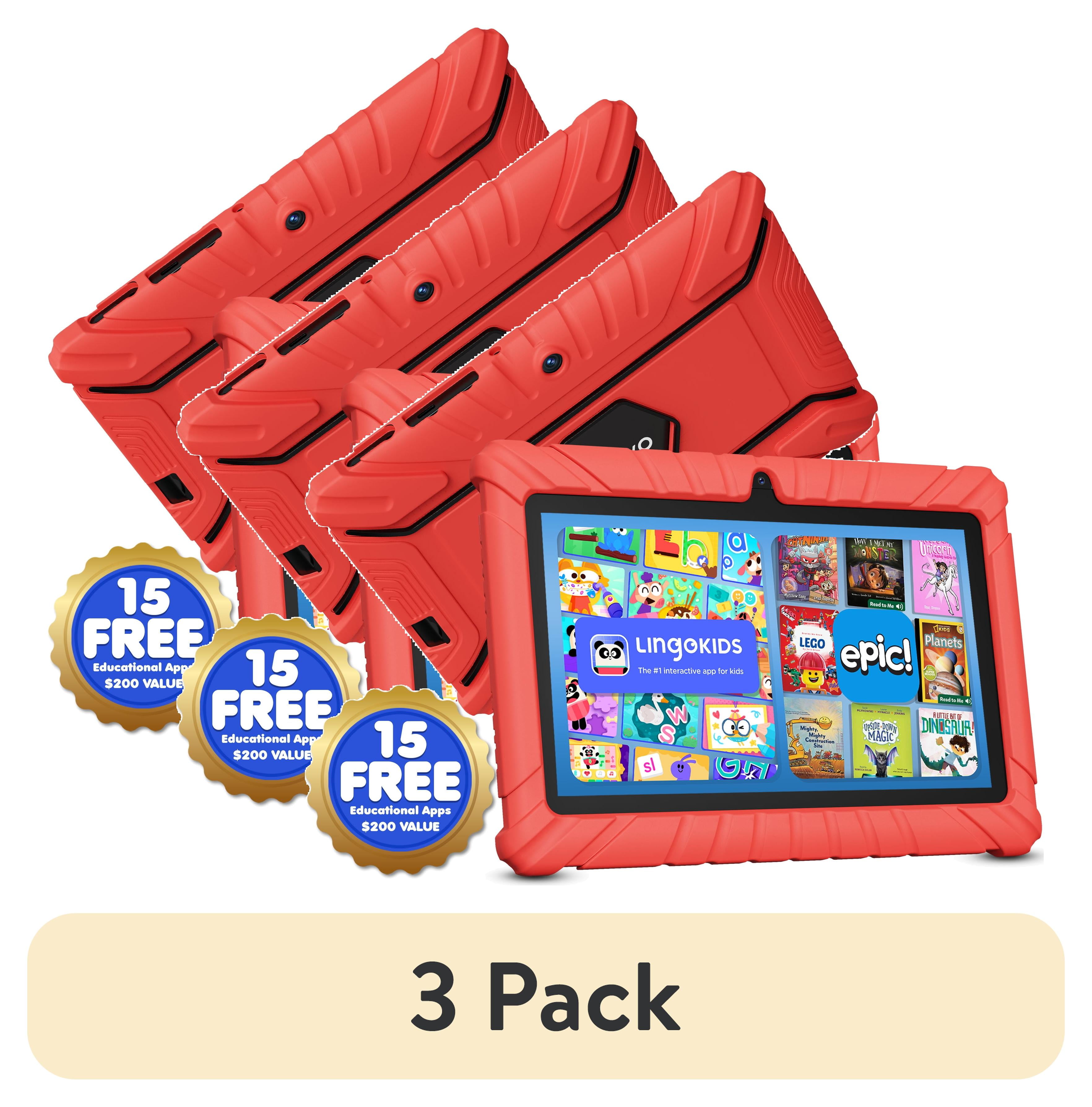 (3 pack) Contixo 7" Kids Tablet, Ages 3-7, Epic & Lingokids, Kid-Proof ...