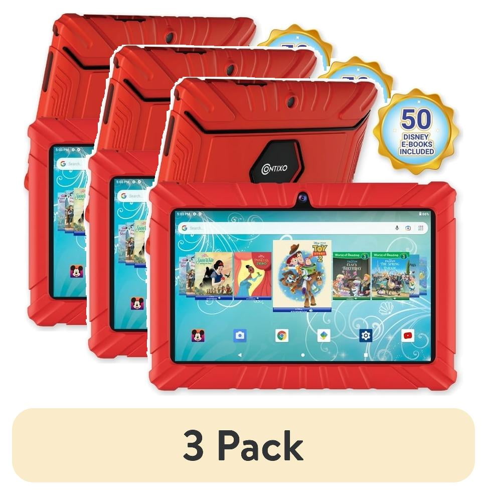 (3 pack) Contixo 7" Kids Tablet, Ages 3-7, 50+ Disney eBooks, Kid-Proof ...
