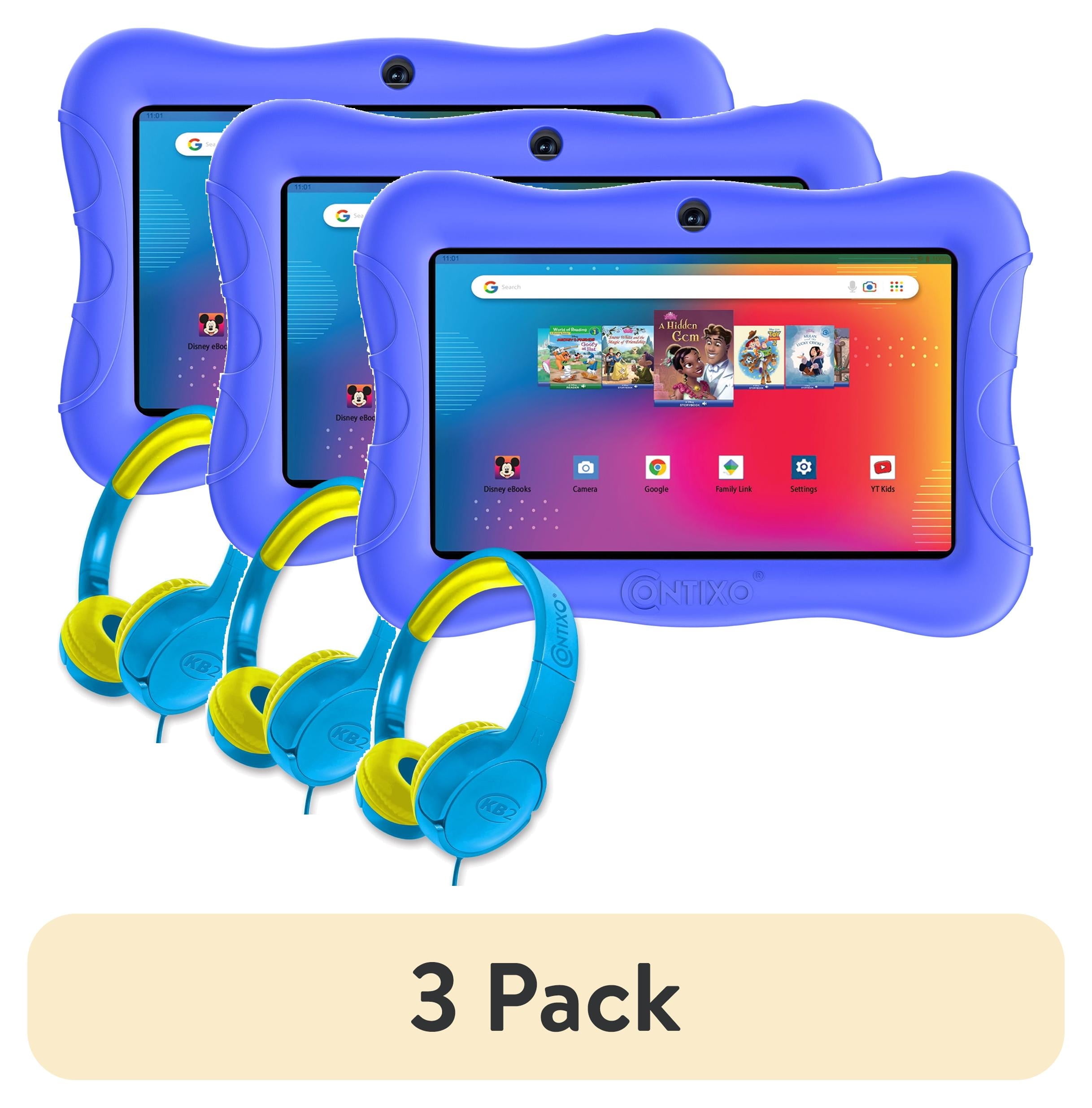 (3 pack) Contixo 7" Kids Tablet Bundle, 50 FREE Disney eBooks, Learning ...
