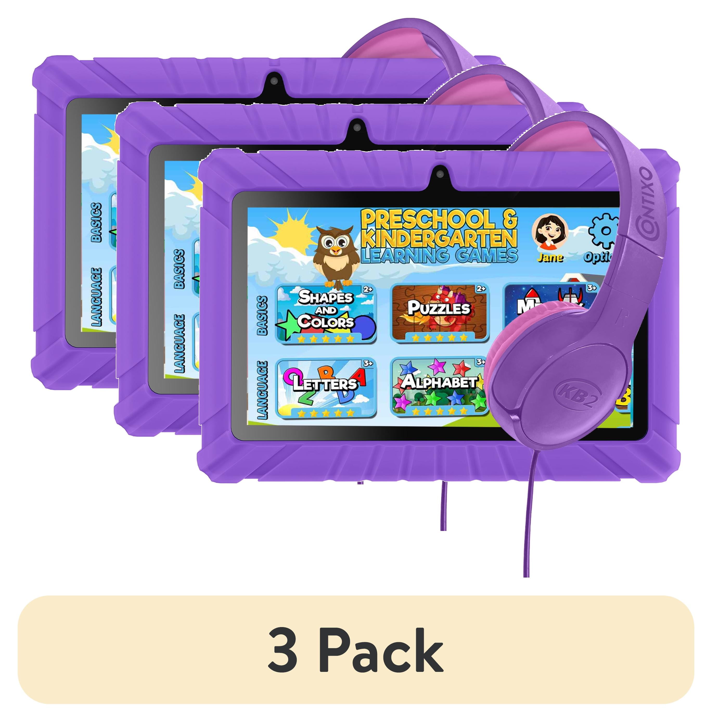 (3 pack) Contixo Kids Tablets Bundle, 7-Inch Educational Android Tablet ...