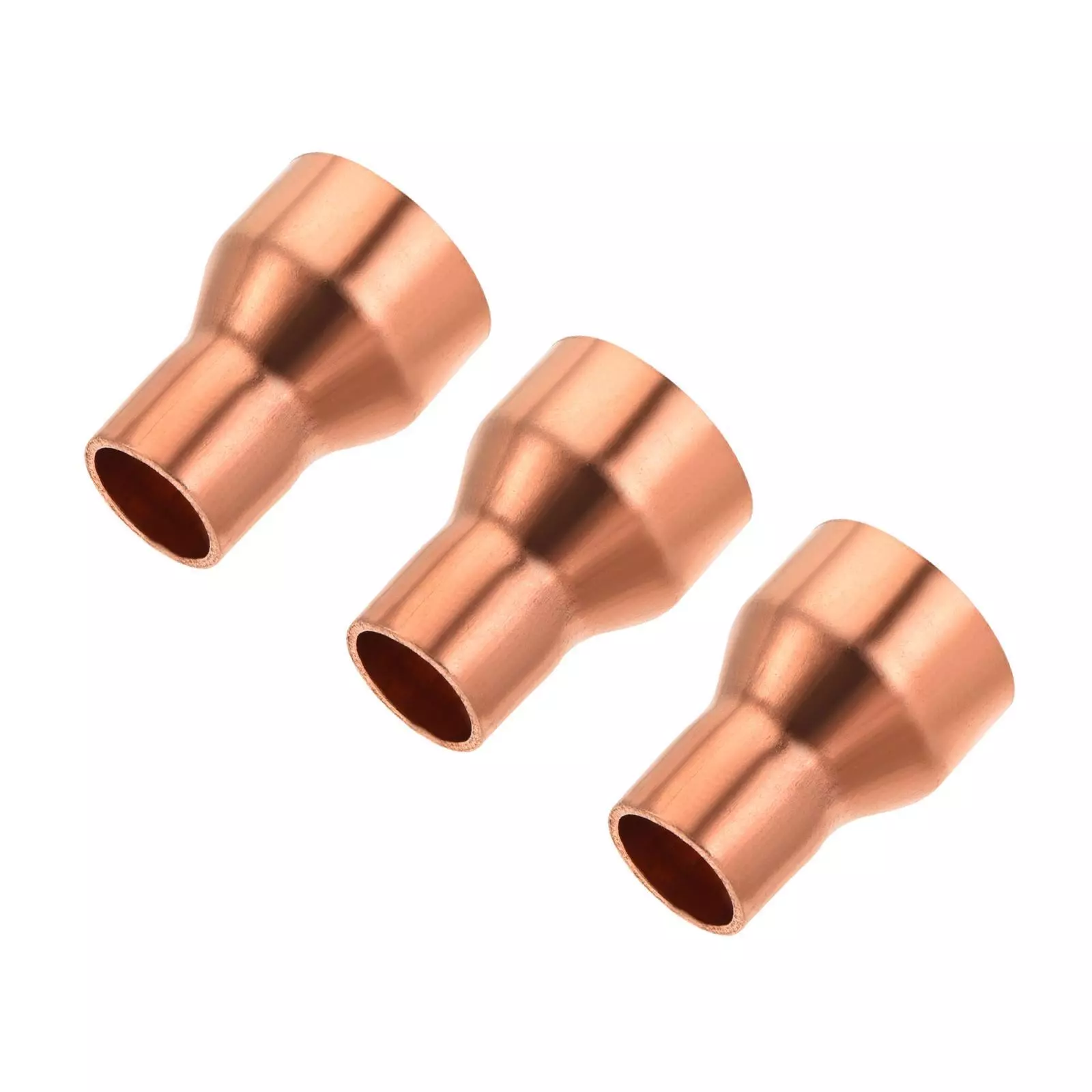 3 pack Copper Reducing Coupling Fitting with Sweat End 3/8 x 5/8 Inch ...