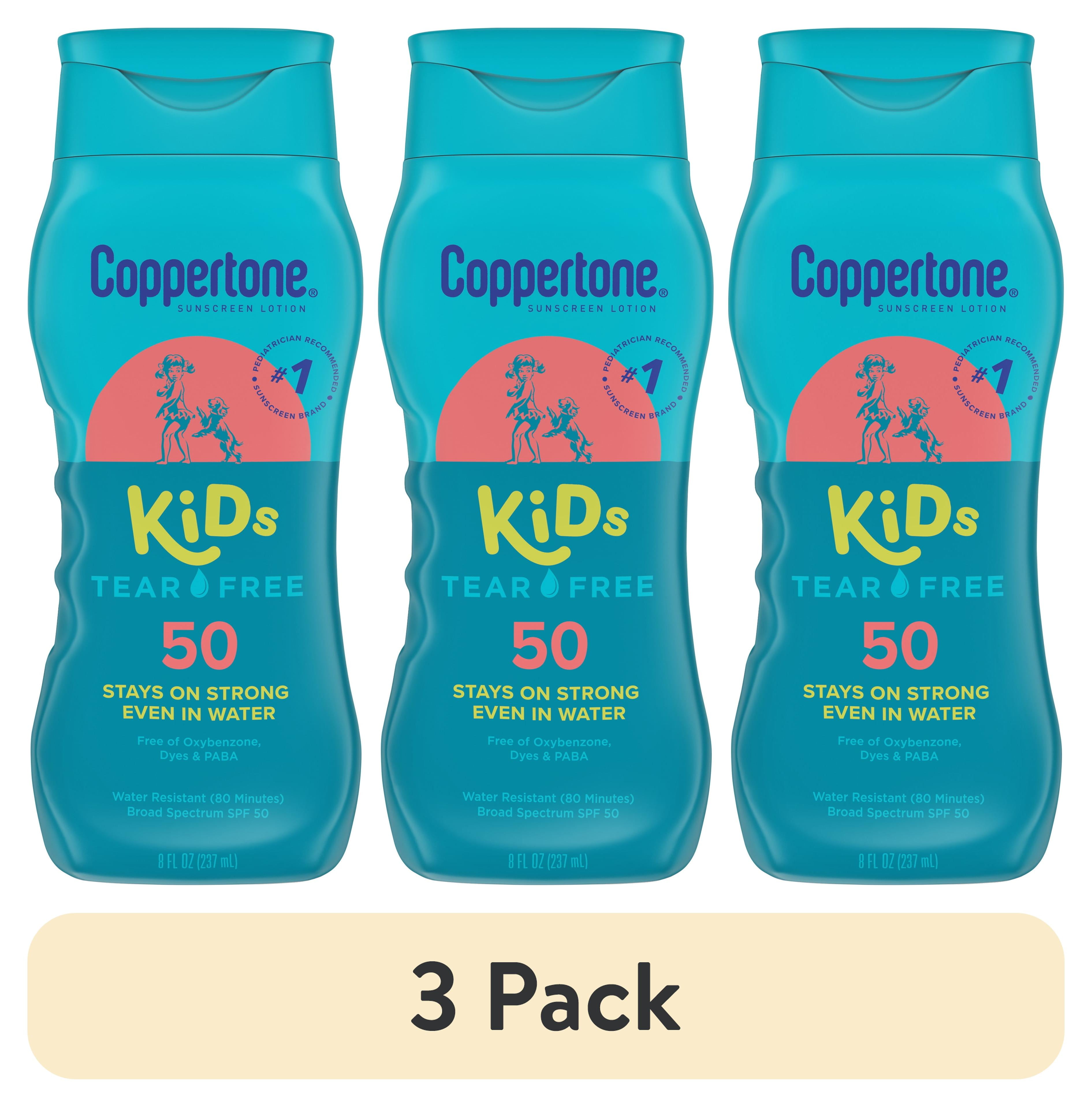 (3 pack) Coppertone Kids Sunscreen Lotion, SPF 50 Sunscreen for Kids, 8 fl oz - Walmart.com