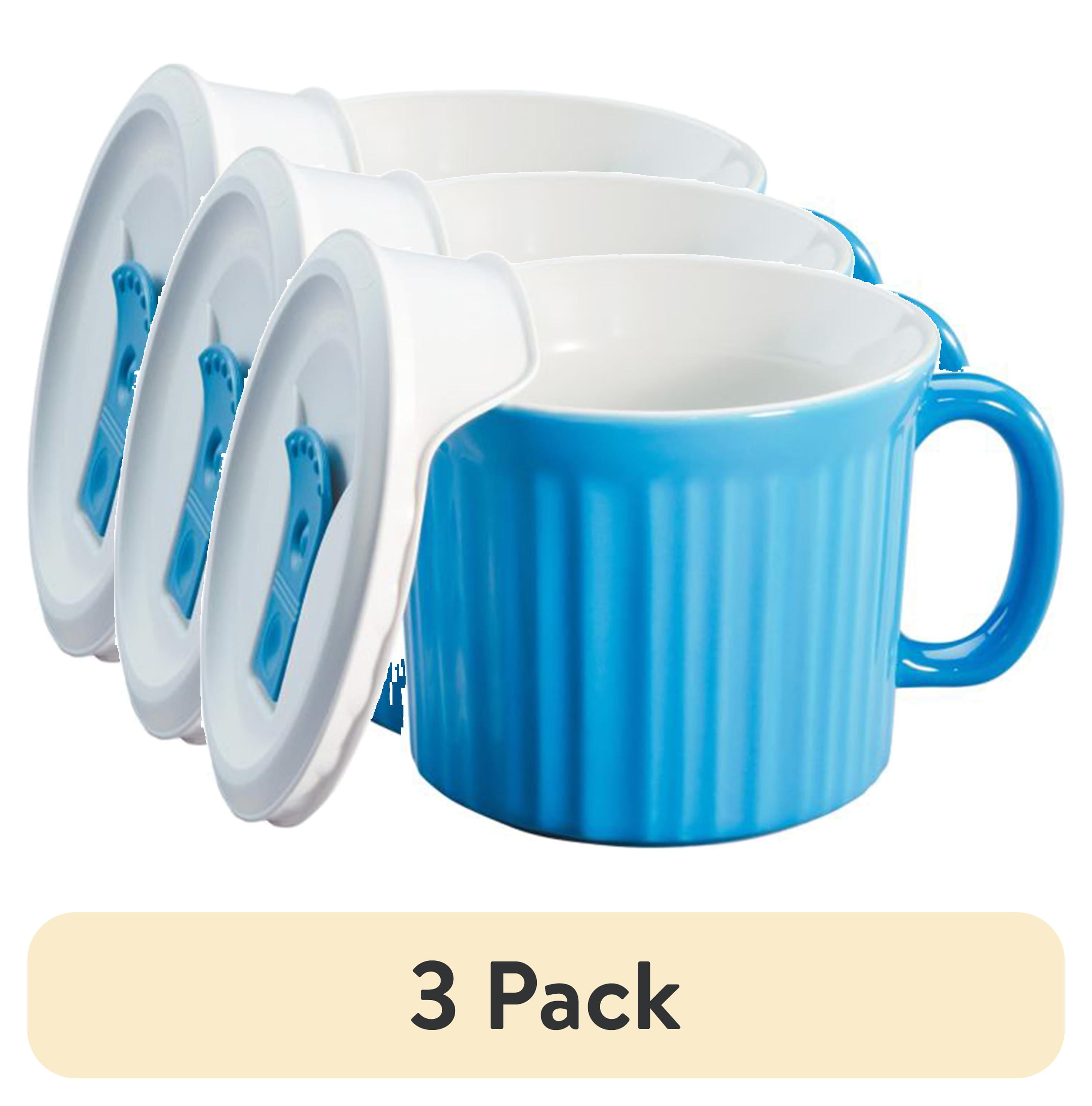 (3 pack) Corningware 1114682 20 oz Light Blue Meal Mug with Lid ...