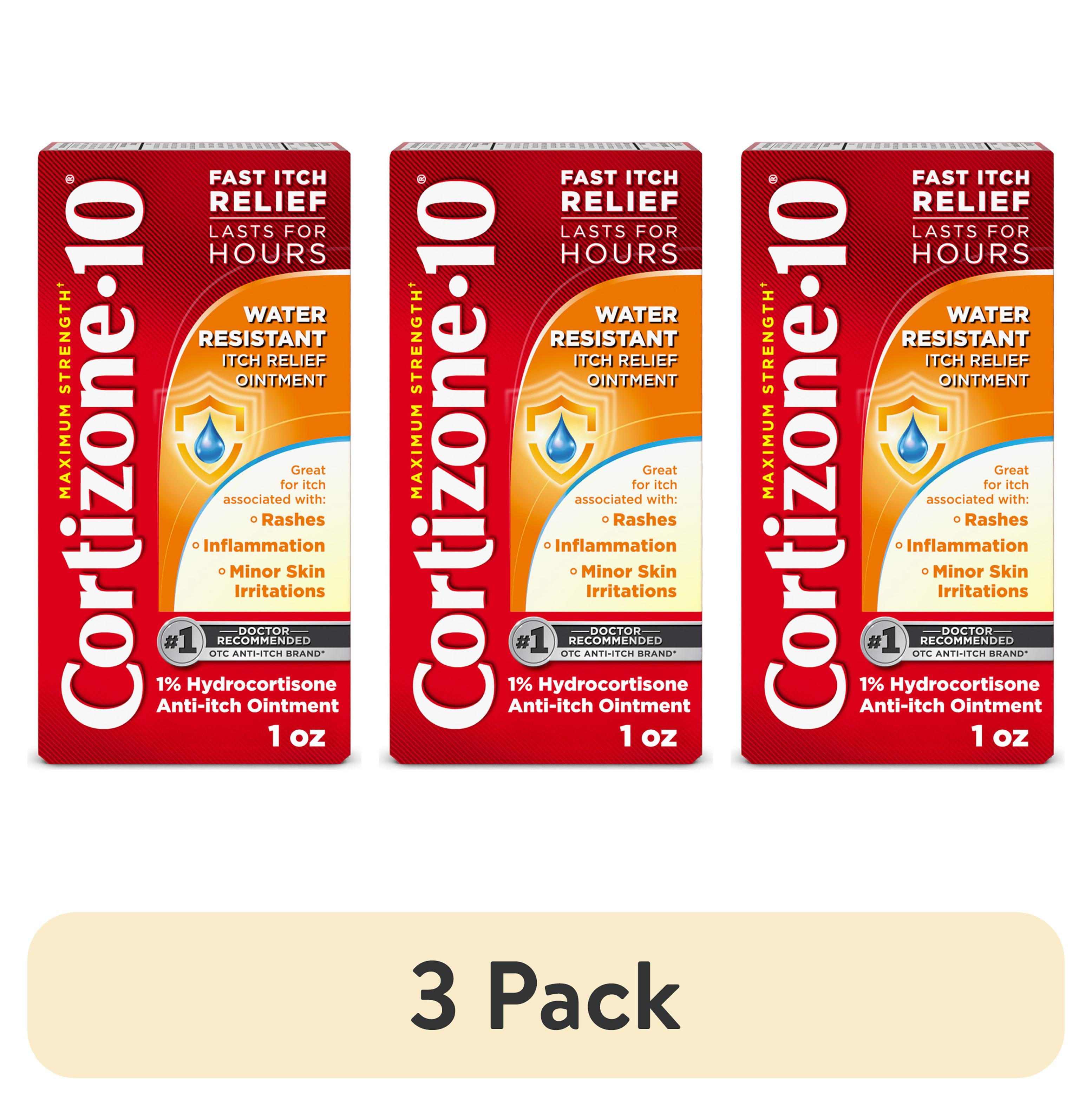 (3 pack) Cortizone-10 Maximum Strength Water Resistant Itch Relief ...