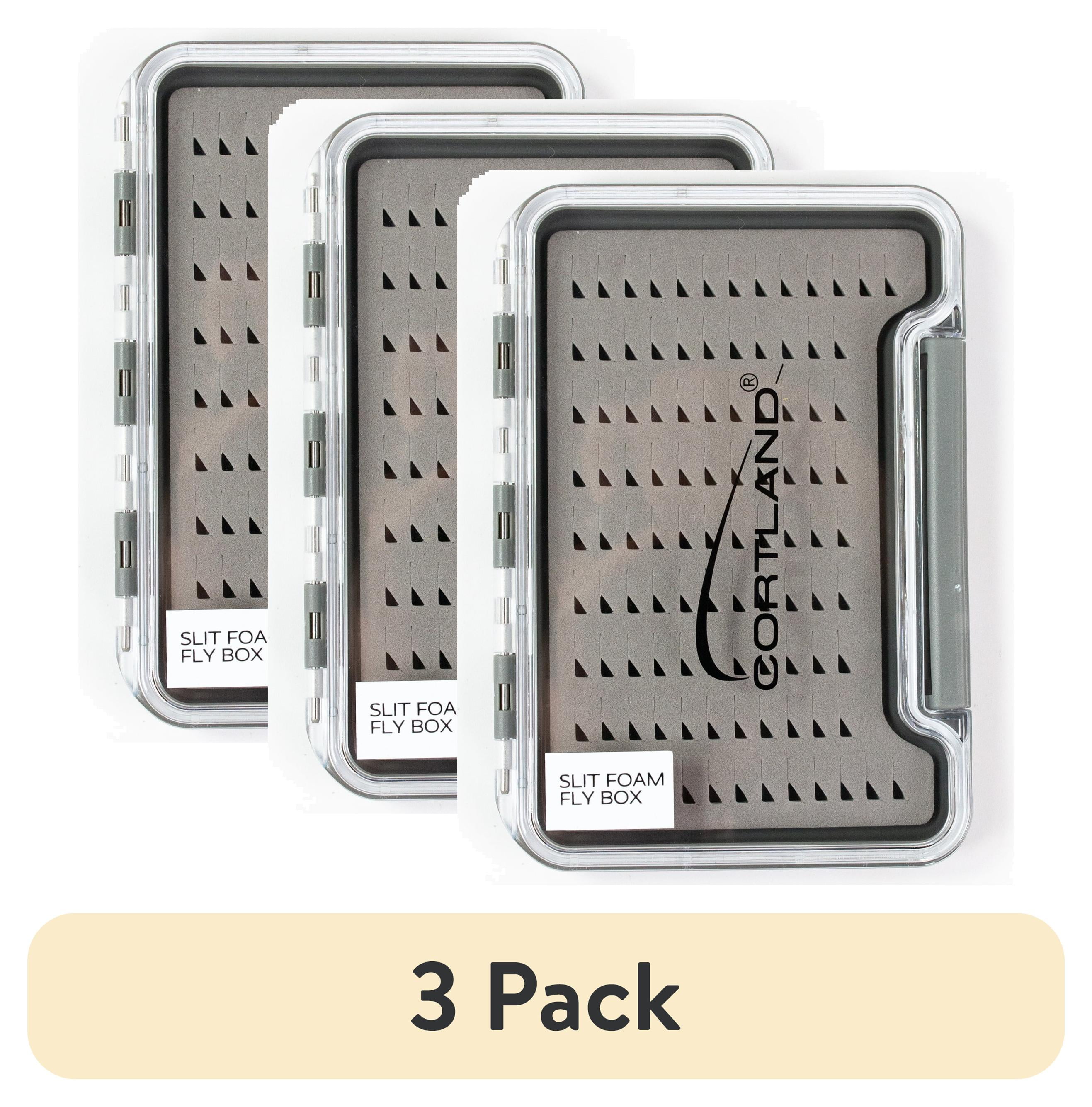 (3 pack) Cortland Fairplay Slit Foam Fly Box, 9-Row, Clear Hard Plastic ...