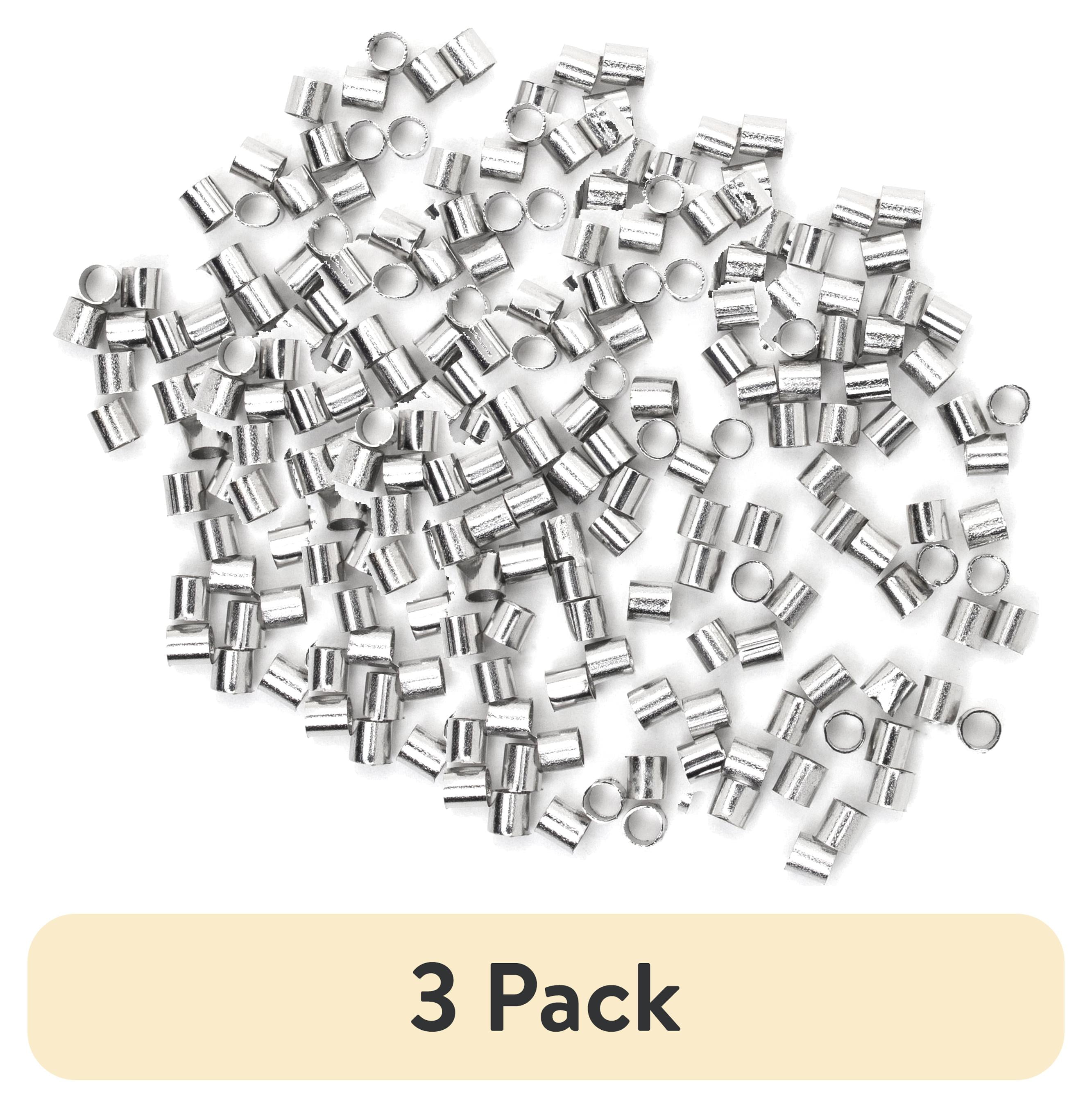 (3 pack) Cousin DIY Crimp Tube and Beads Set, Silver Finish, 100 Pieces ...