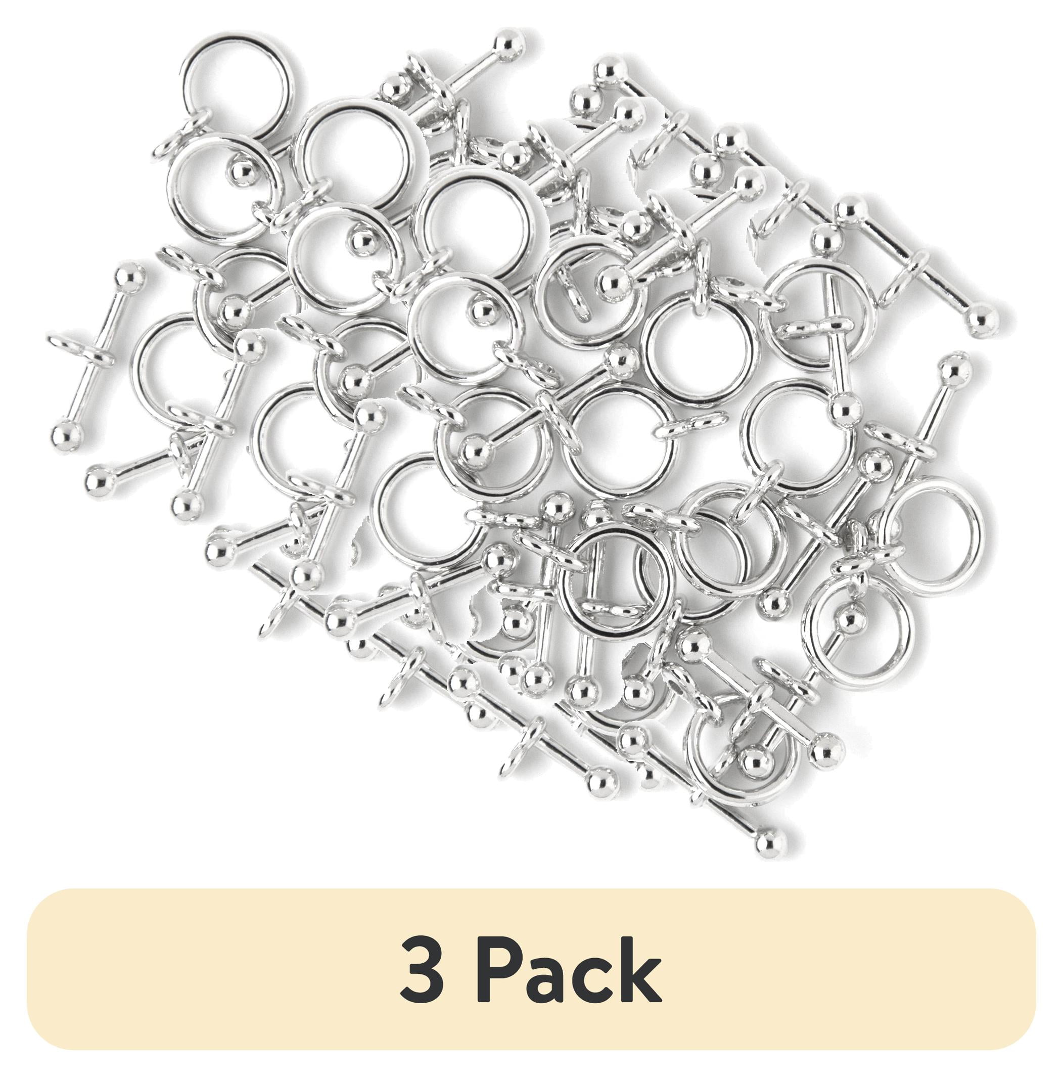 (3 pack) Cousin DIY Metal Mini Silver Toggle Clasps, 16 Sets, 32 Pieces ...