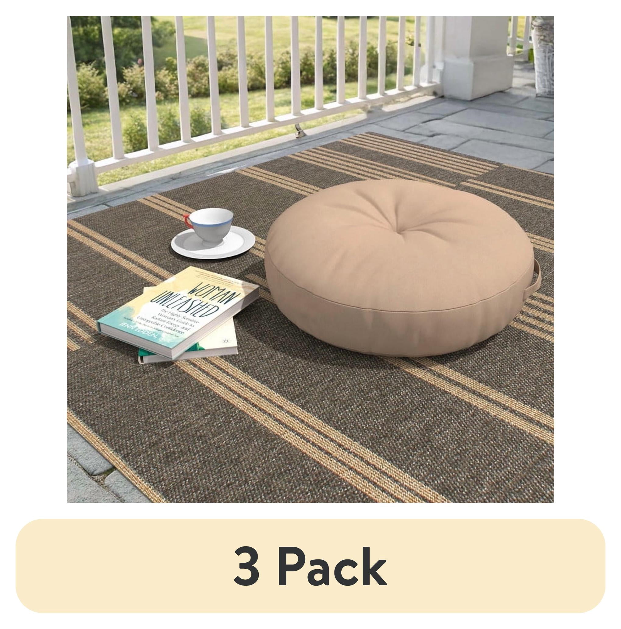 (3 pack) Covers & All Indoor/Outdoor Throw Pillow, 24 Inch Round ...