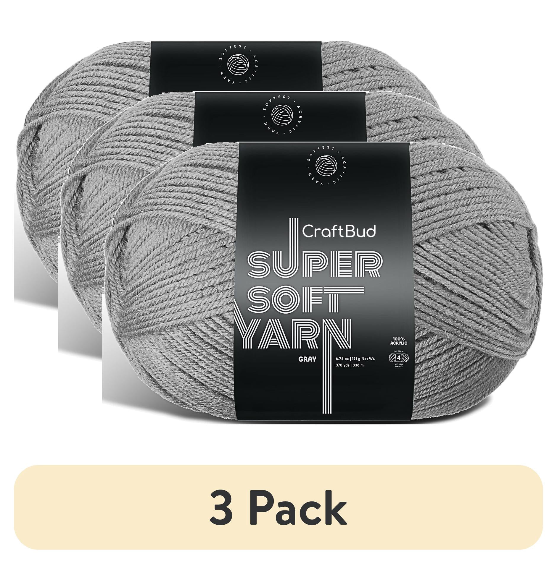 (3 pack) Craftbud Acrylic Yarn For Crocheting And Knitting, (370 Yards ...