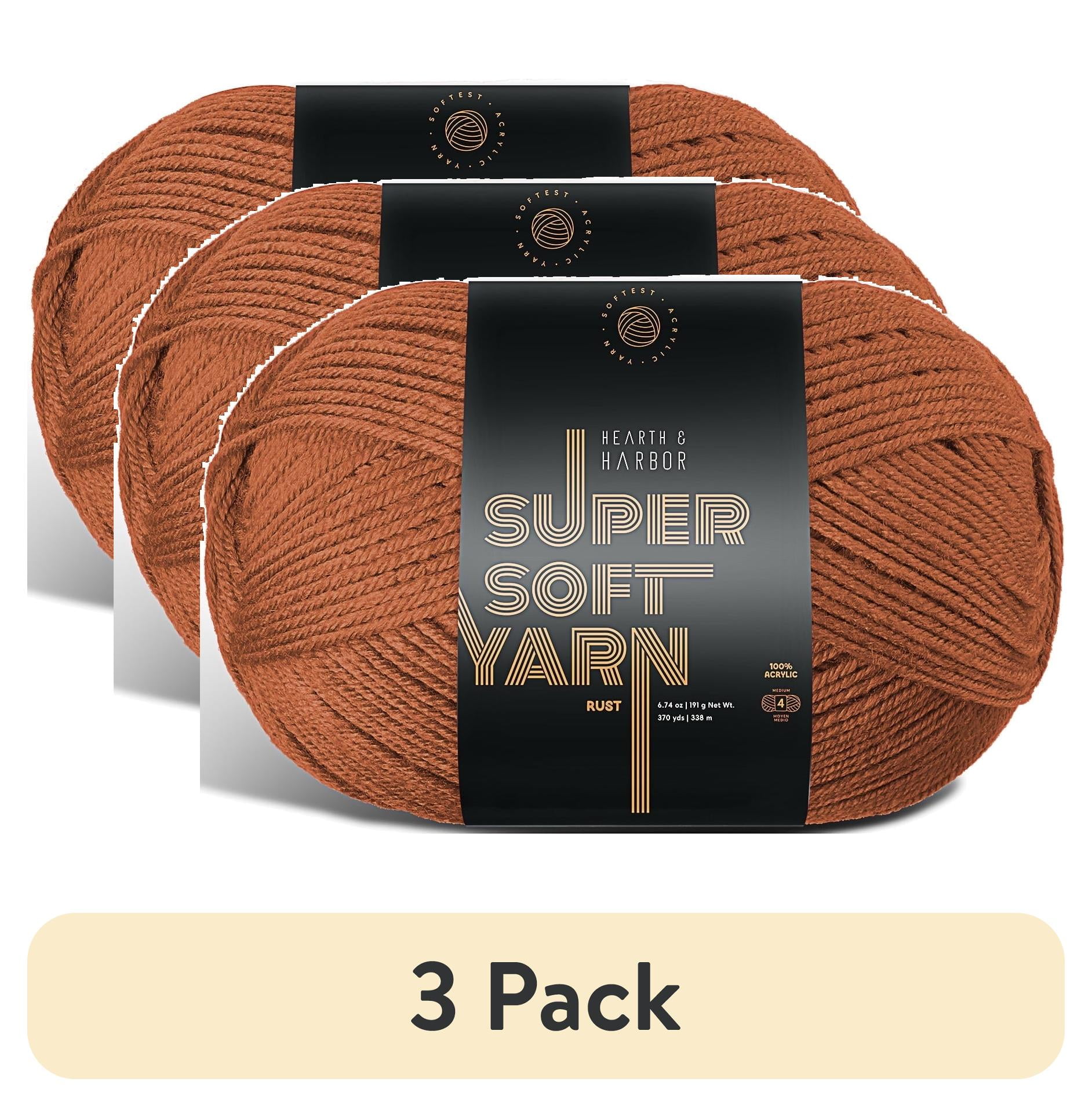 (3 pack) LammaLoe Acrylic Yarn For Crocheting And Knitting, (370 Yards ...