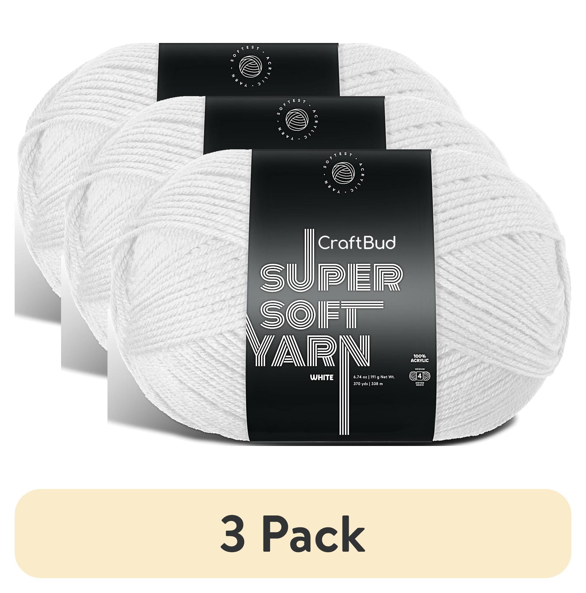 (3 pack) Craftbud Acrylic Yarn For Crocheting And Knitting, (370 Yards ...