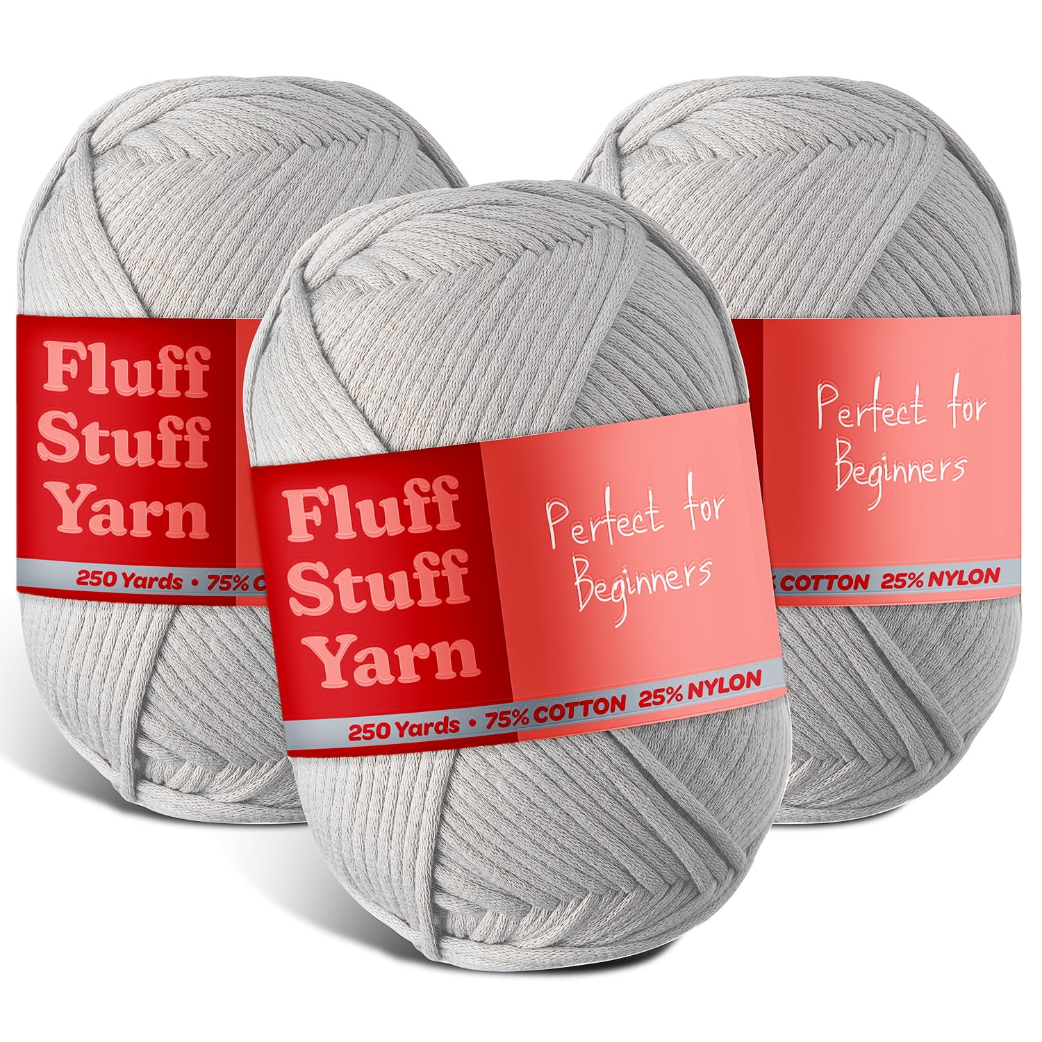 (3 pack) Craftbud Cotton Yarn For Crocheting And Knitting, (250 Yards ...