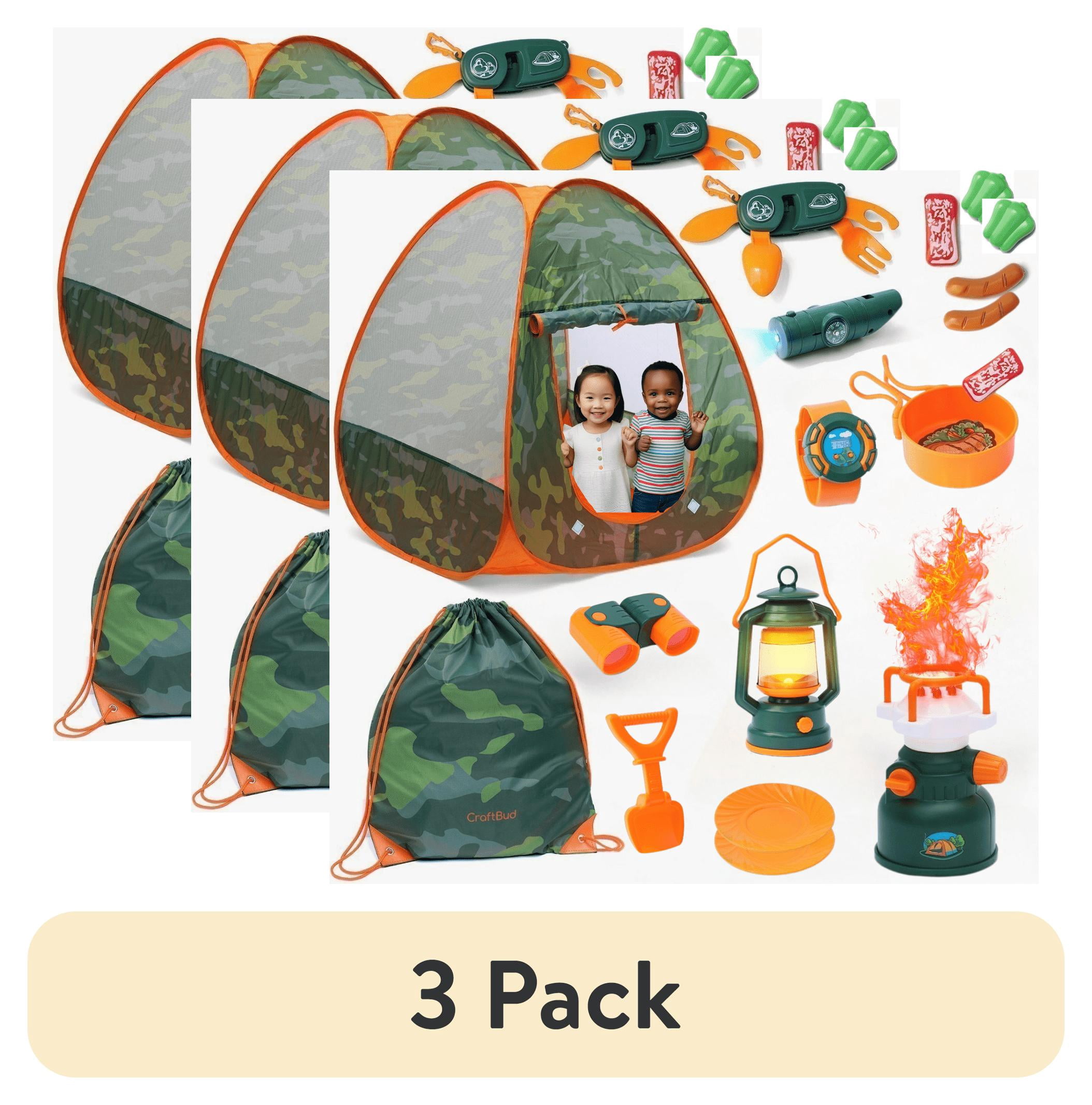 (3 pack) Craftbud Kids Camping Toy Play Set with Tent, Indoor and ...