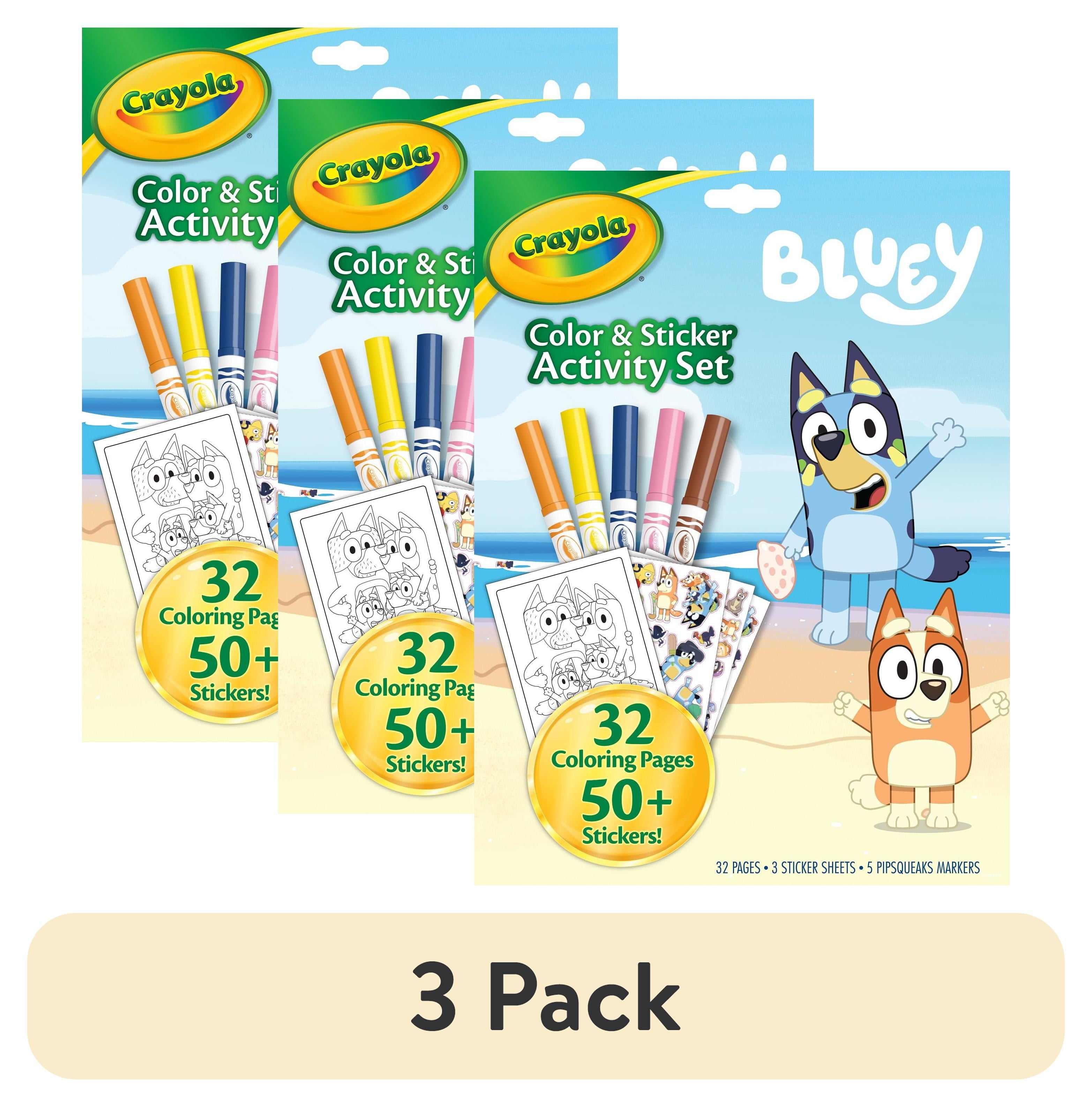 (3 pack) Crayola Bluey Color and Sticker Activity Set with Markers ...