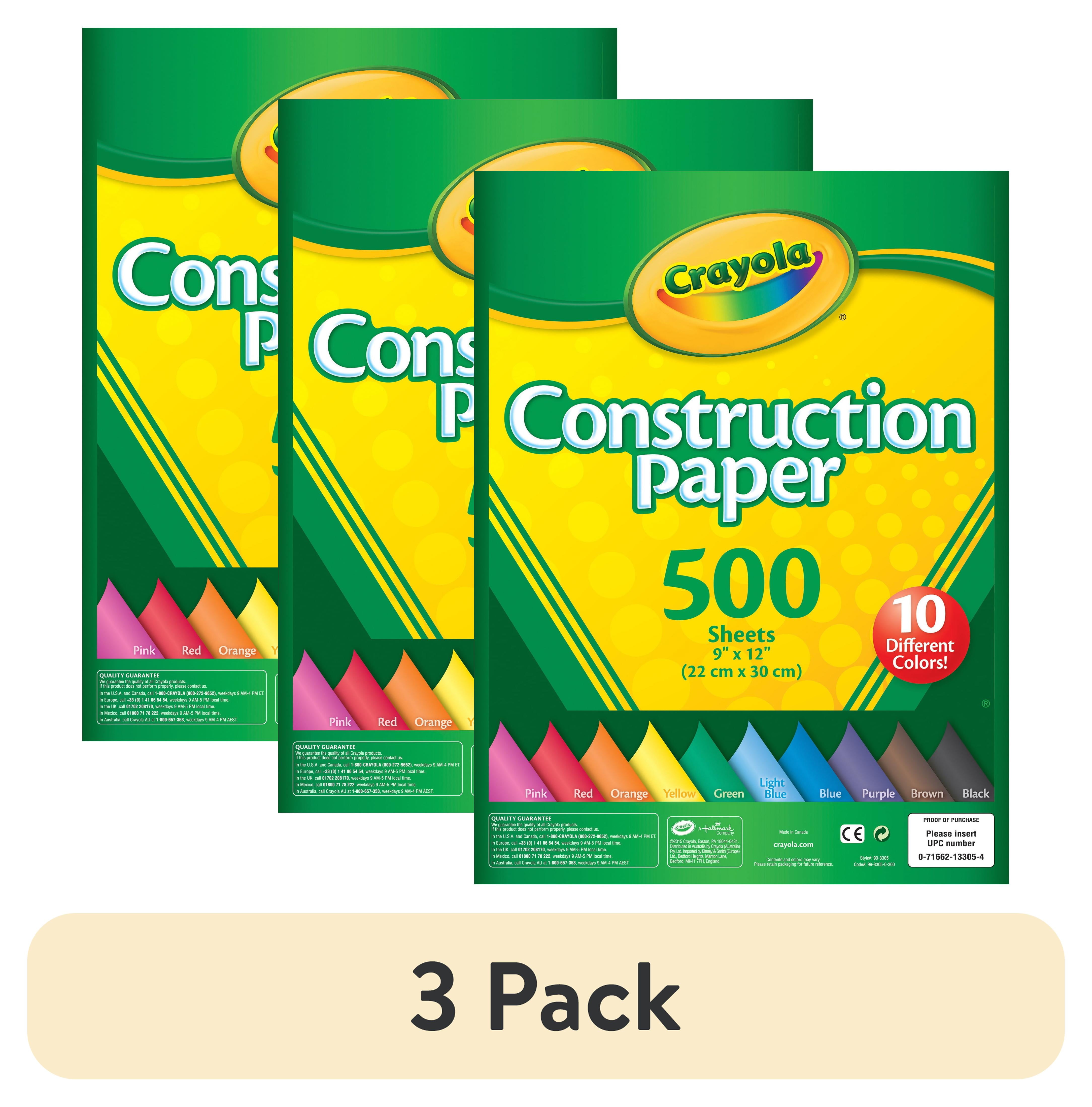 (3 pack) Crayola Construction Paper, 500 Count In 10 Colors - Walmart.com