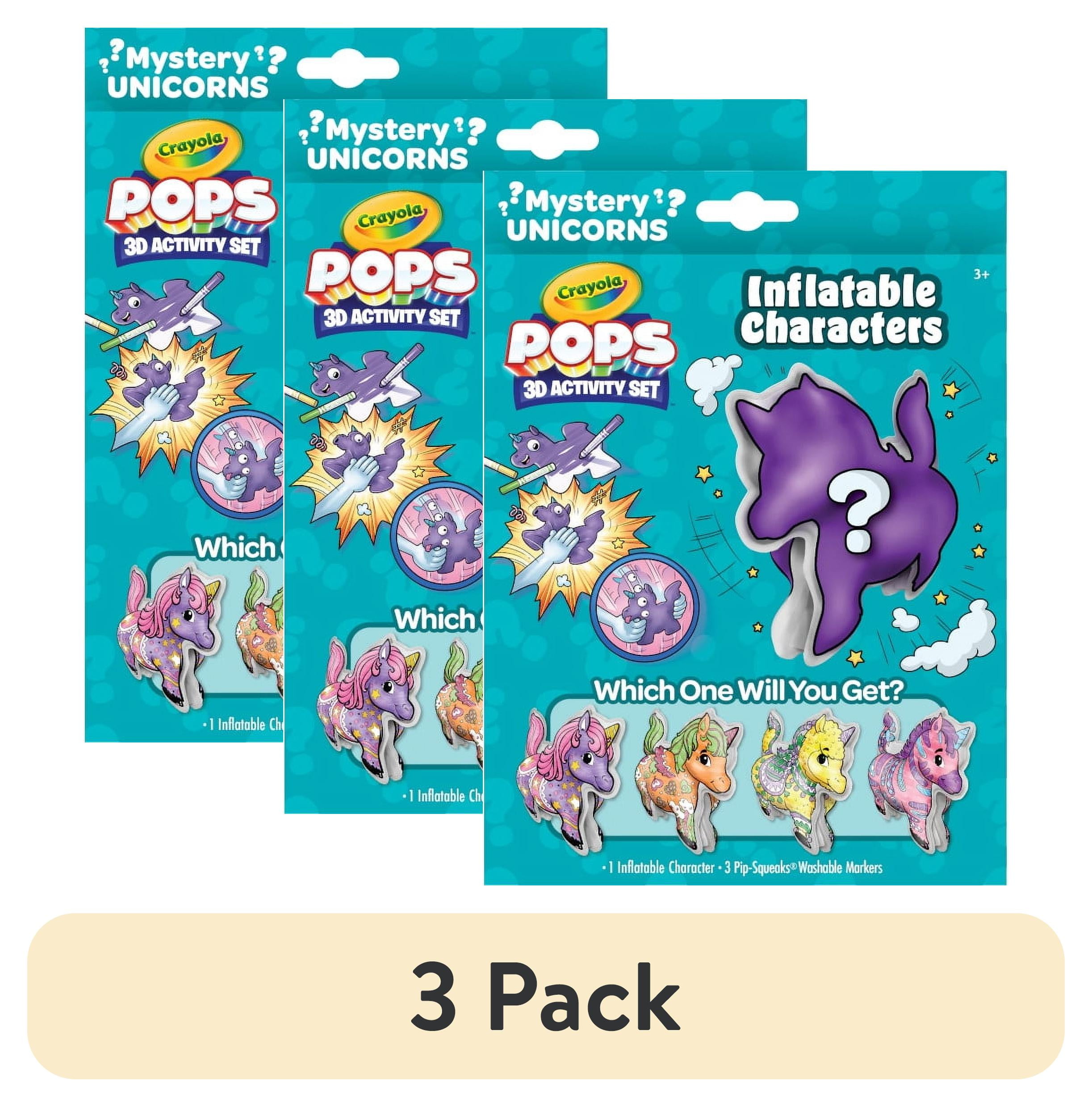 (3 pack) Crayola POPs 3D Unicorn Inflatable Mystery Characters, Unicorn ...