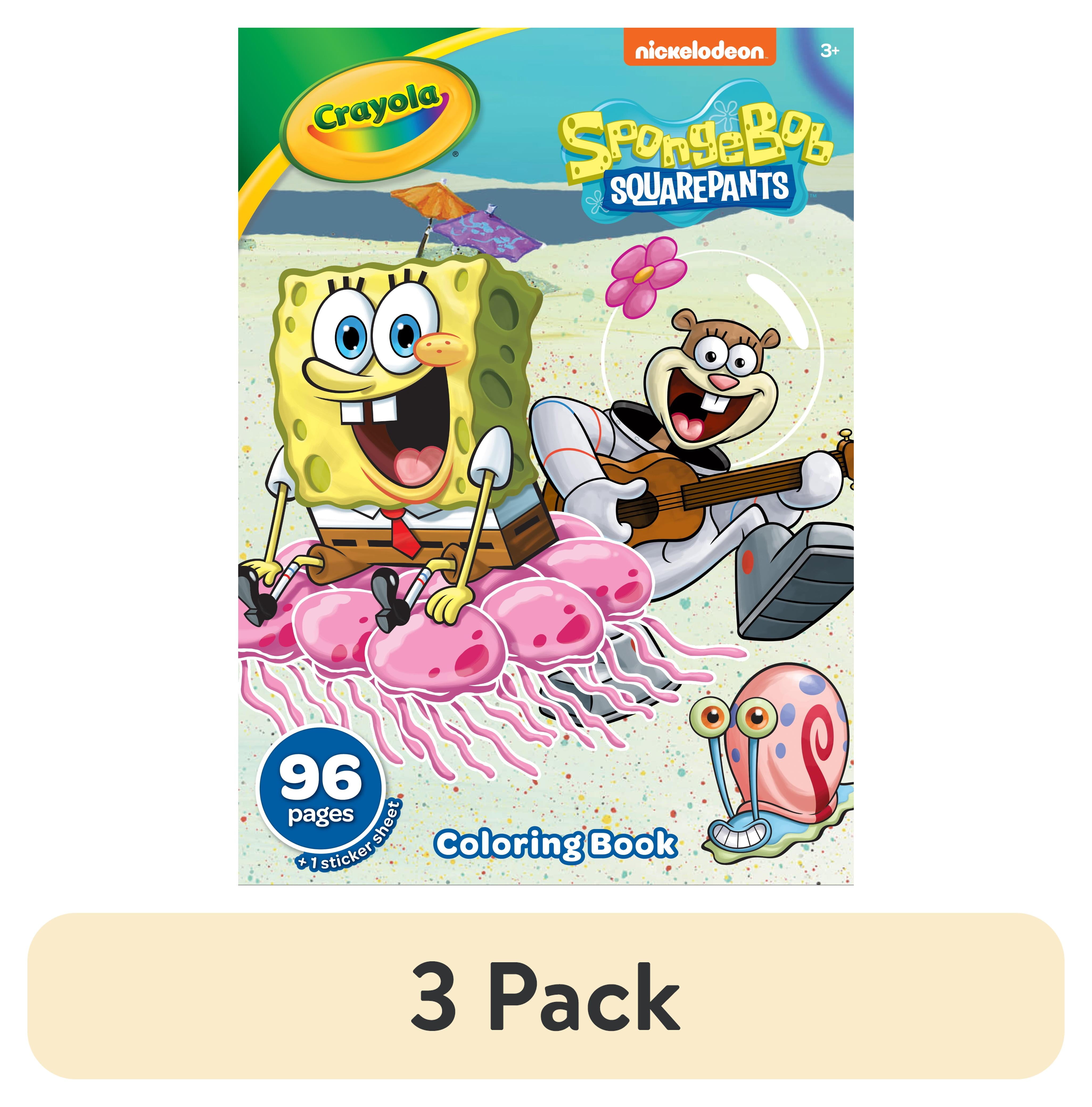 (3 pack) Crayola Spongebob Squarepants Coloring Book with Stickers, 96 ...