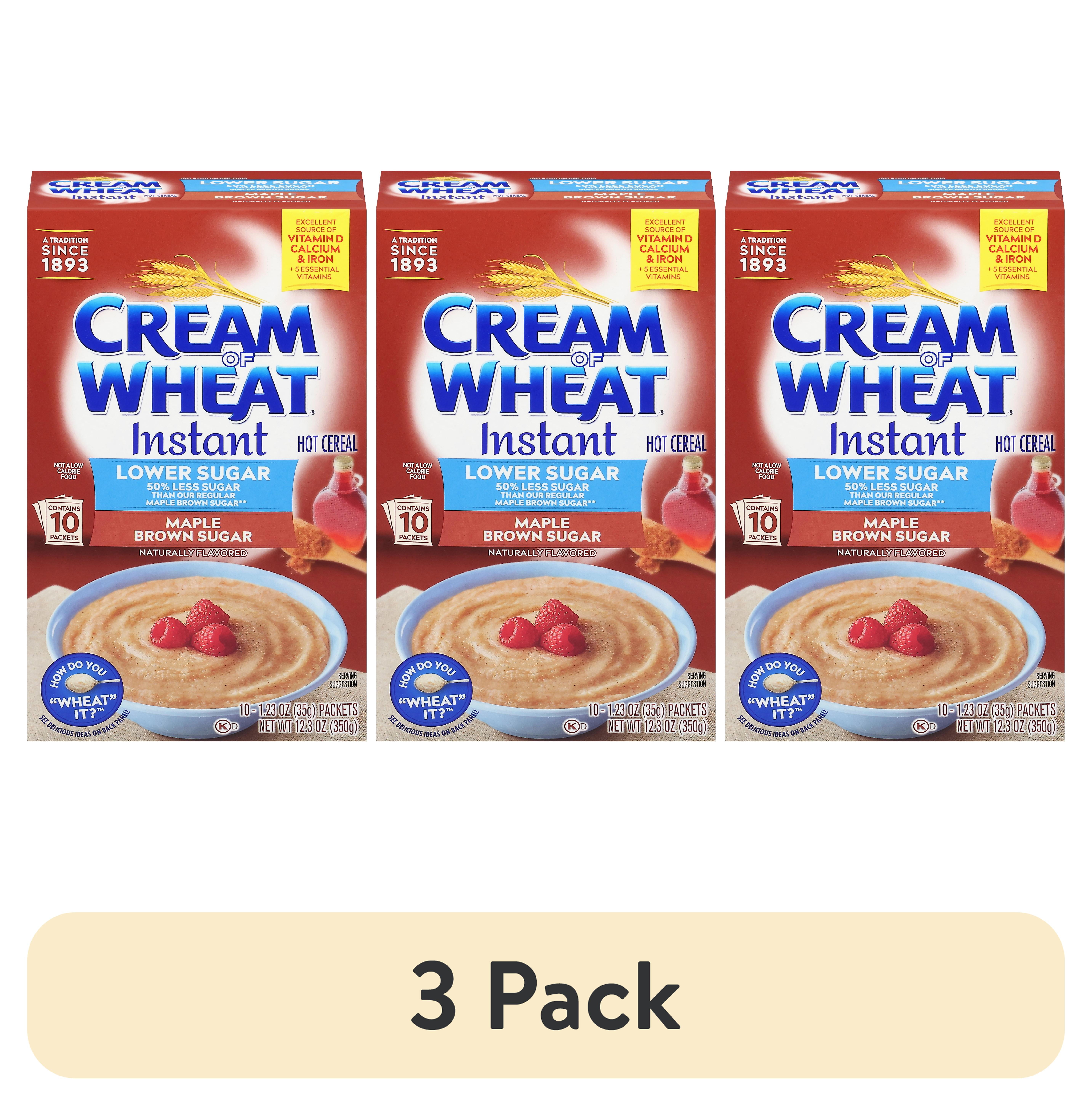(3 pack) Cream of Wheat, Instant Hot Cereal, Maple Brown Sugar Flavor ...