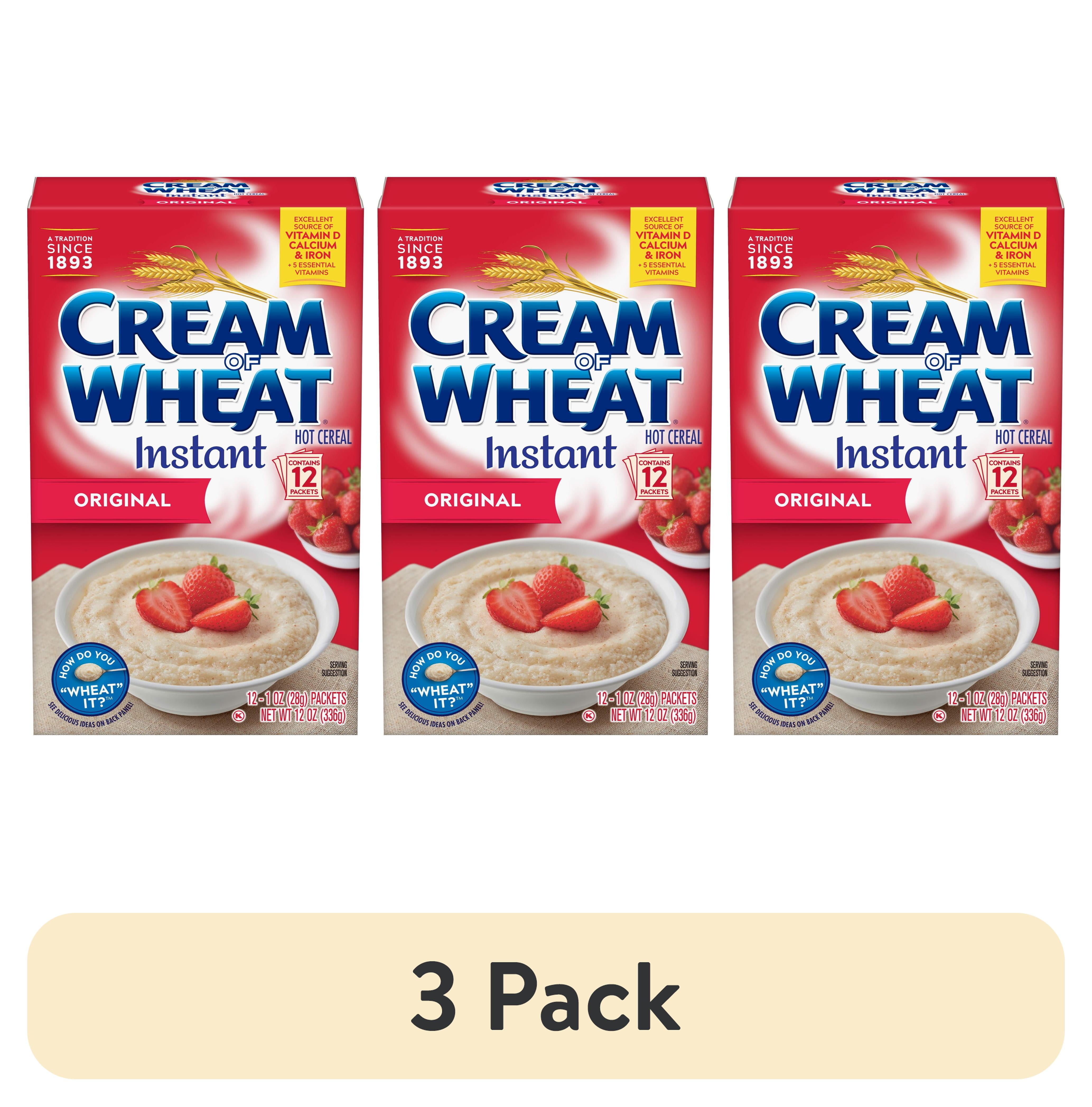 (3 pack) Cream of Wheat Instant Hot Cereal, Original Flavor, Kosher ...