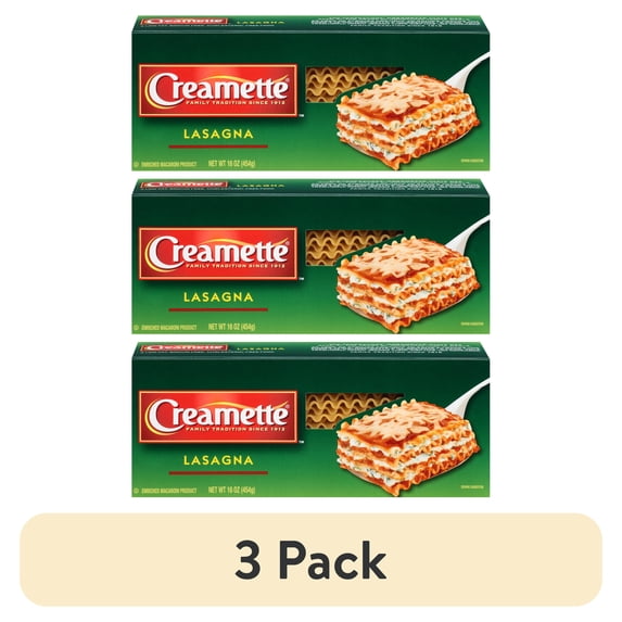 (3 pack) Creamette Wavy Lasagna Pasta Sheets, 16-Ounce Box - Walmart.com