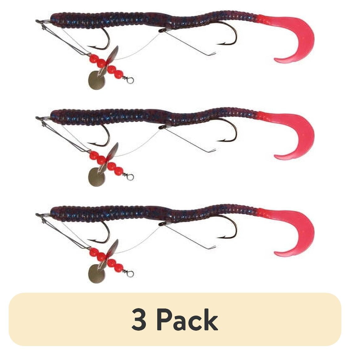 Creme 6 Inch Pre-Rigged Weedless Curl Tail Worm Fishing Bait, Electric ...