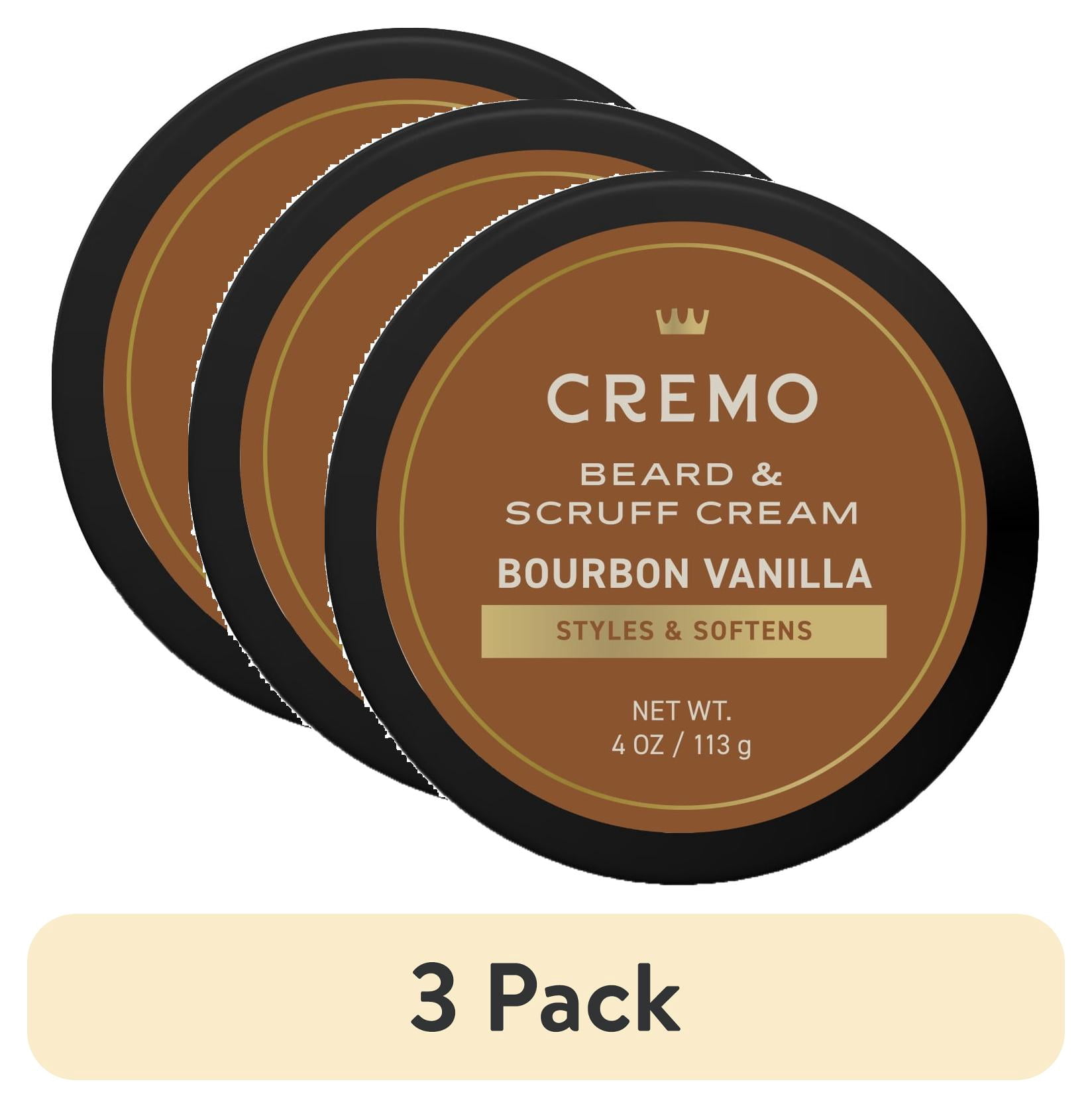 (3 pack) Cremo Beard & Scruff Cream, Bourbon Vanilla Scent, Moisturize ...