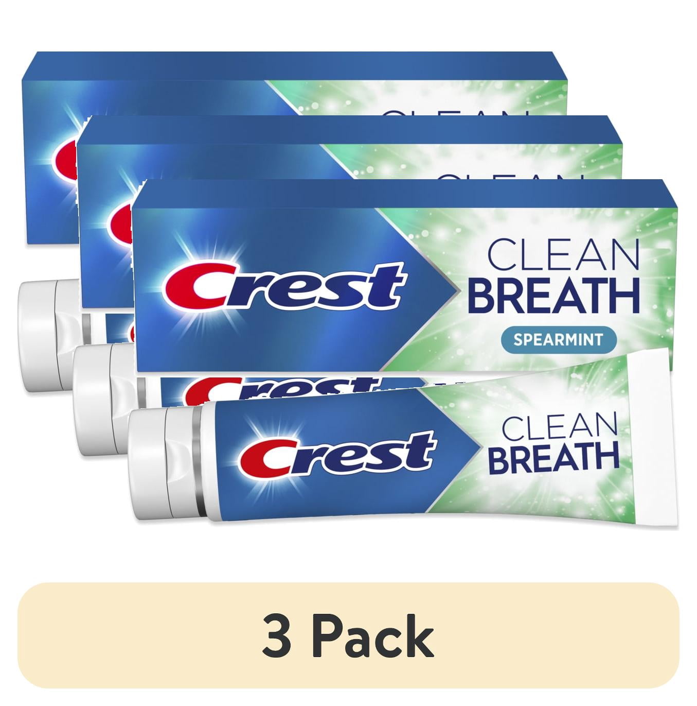 (3 pack) Crest Toothpaste Clean Breath Spearmint 4.6oz - Neutralizes ...