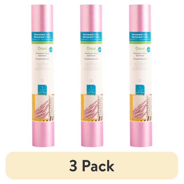 (3 pack) Cricut 2004550 Shimmer Vinyl 12"X48" Roll-Pink, 12X48 ...