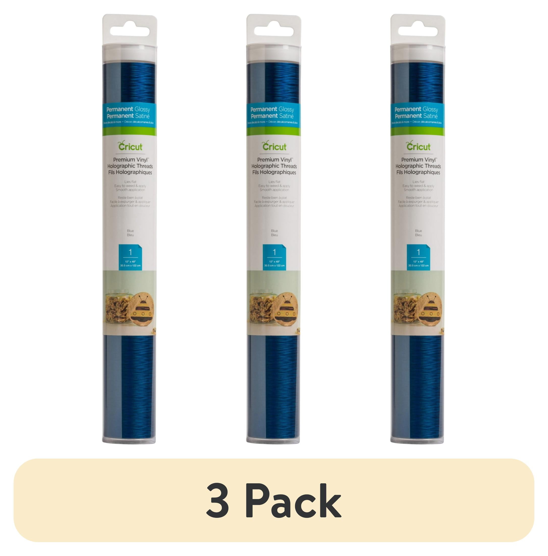 (3 pack) Cricut® Premium Vinyl Holographic Threads – Permanent, Blue ...