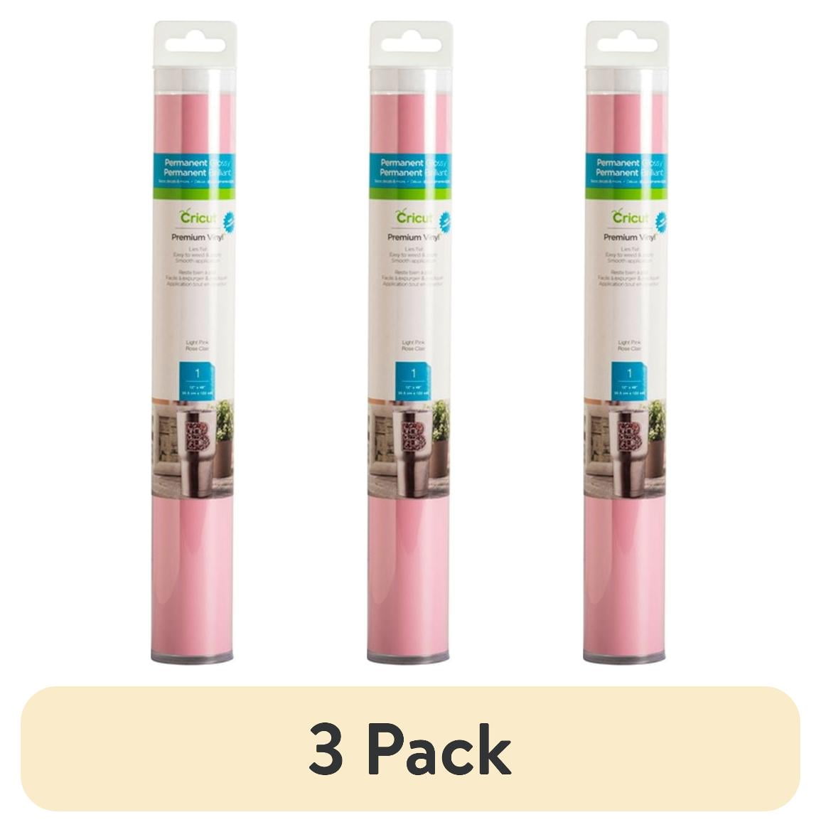(3 pack) Cricut Premium Vinyl Permanent, Light Pink, 12" x 48 ...