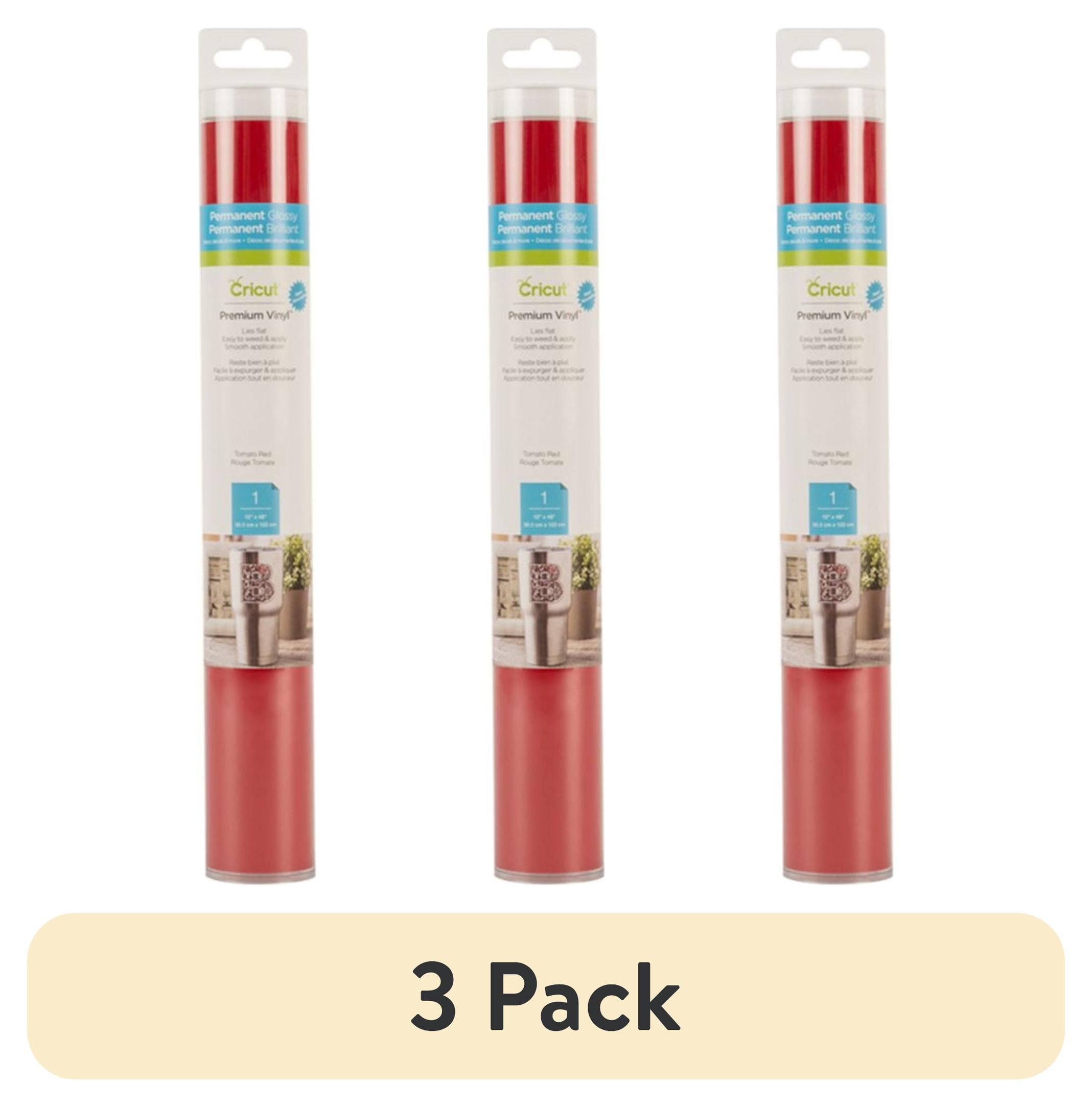 (3 pack) Cricut® Premium Vinyl™ – Permanent, Tomato Red, 12" x 48 ...