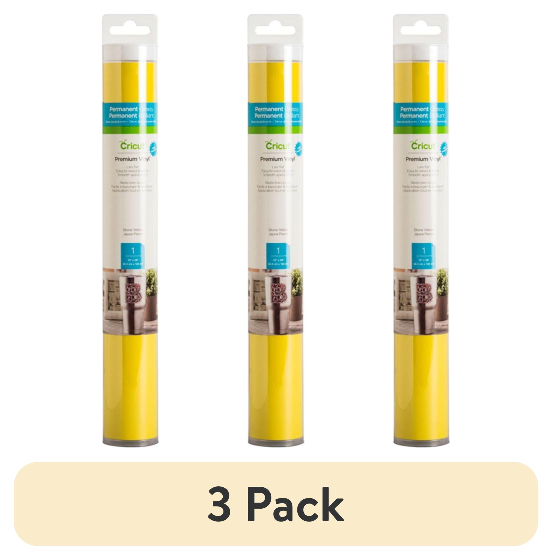 (3 pack) Cricut® Premium Vinyl™ – Permanent, Yellow, 12" x 48 ...