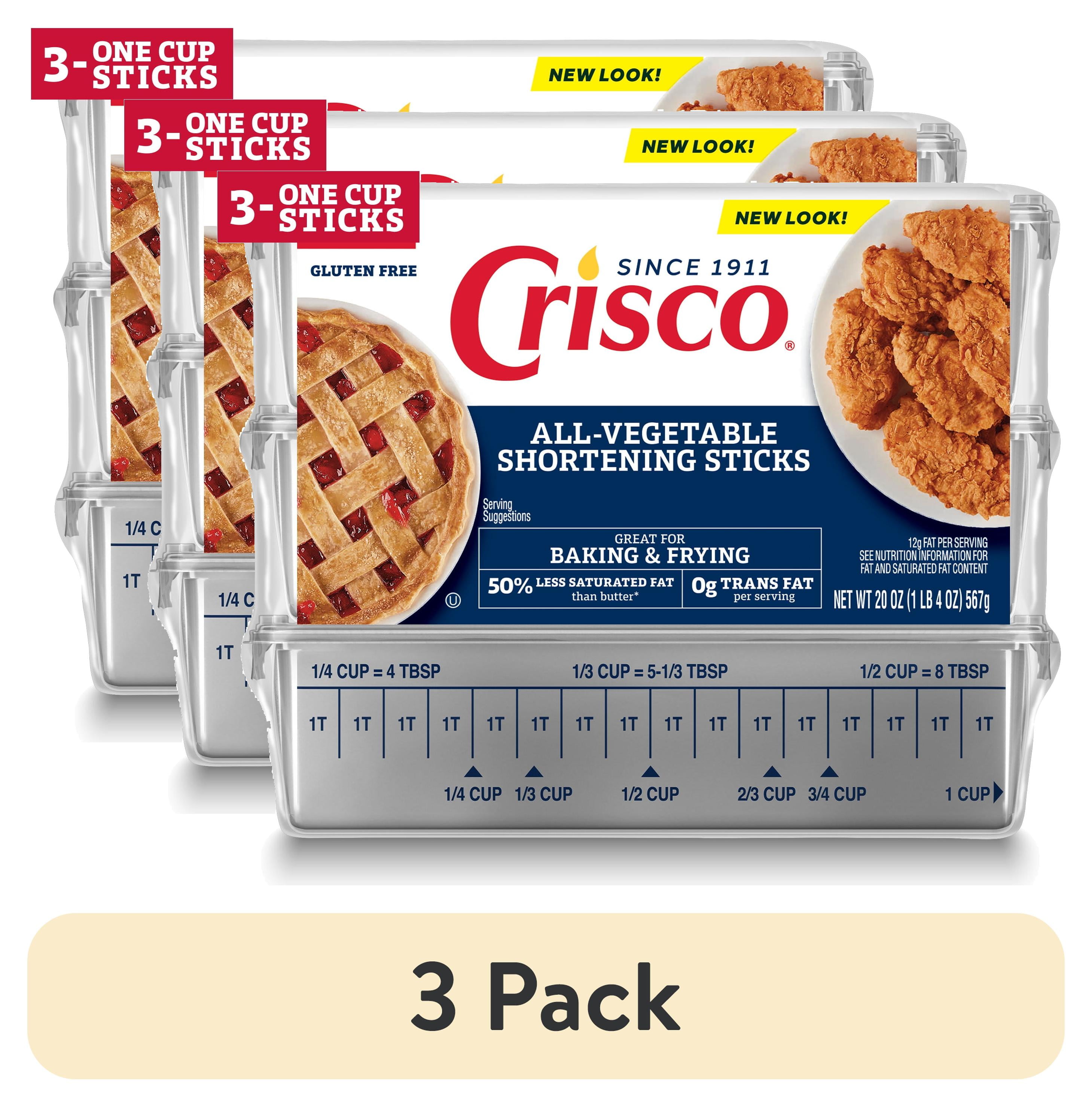 (3 pack) Crisco All-Vegetable Shortening Sticks, 20 oz, 3 One-Cup ...