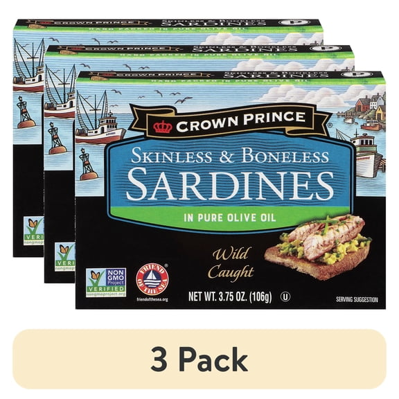 (12 pack) Crown Prince Natural Brisling Sardines in Extra Virgin Olive ...
