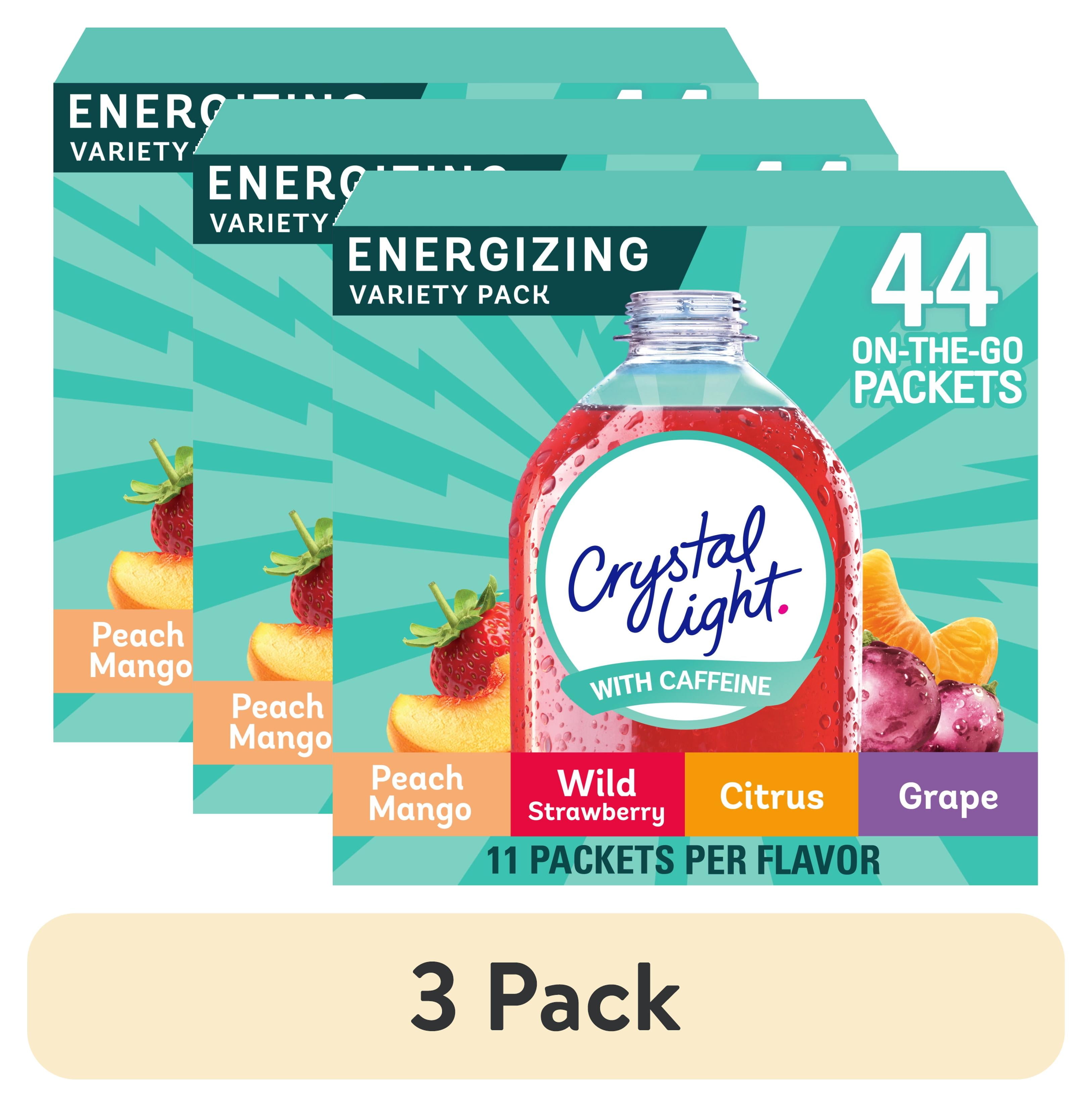 (3 pack) Crystal Light Energizing Variety Pack, 44 ct On-the-Go Packets ...