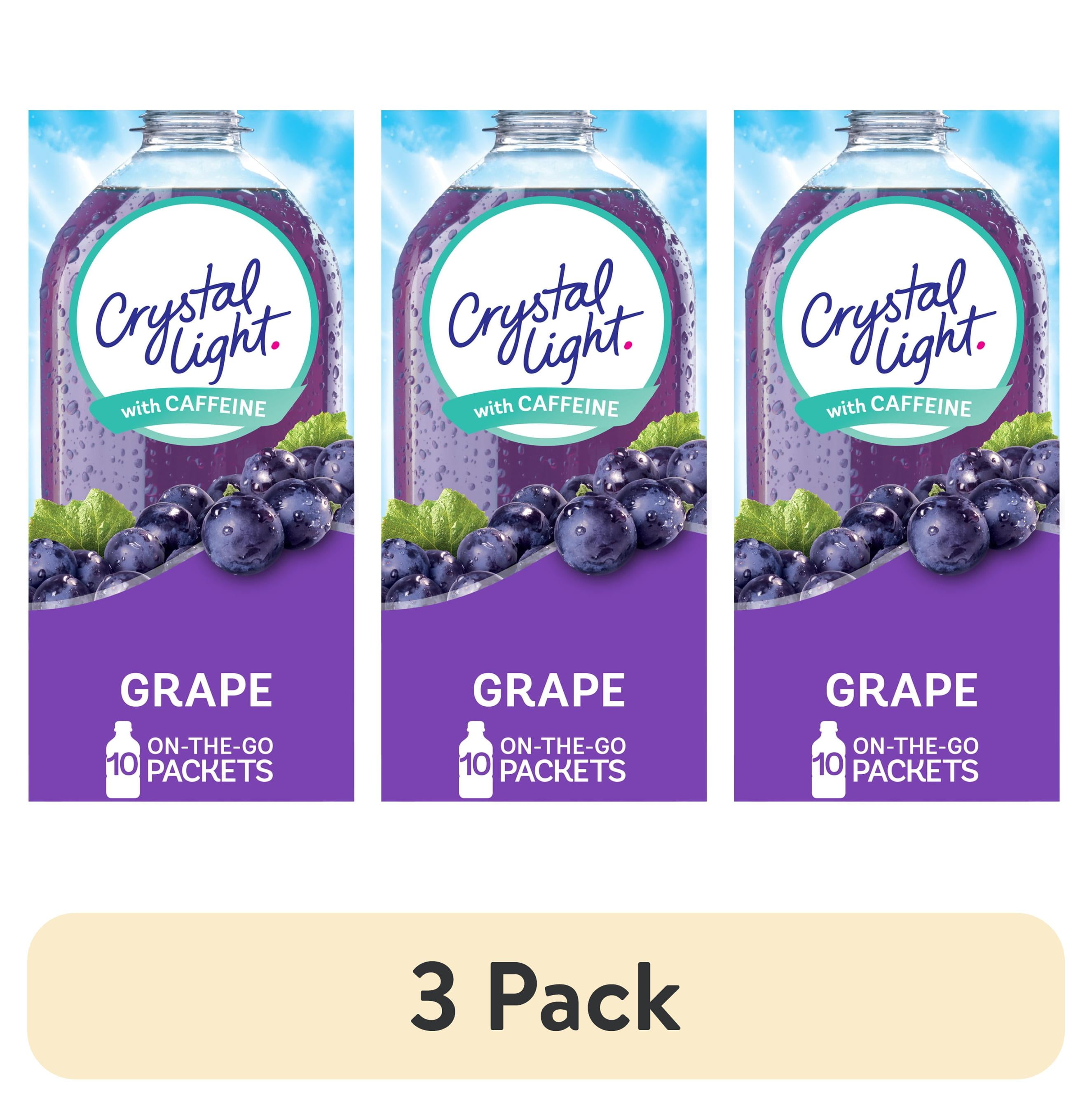 (3 pack) Crystal Light Grape Sugar Free Drink Mix Singles with Caffeine ...