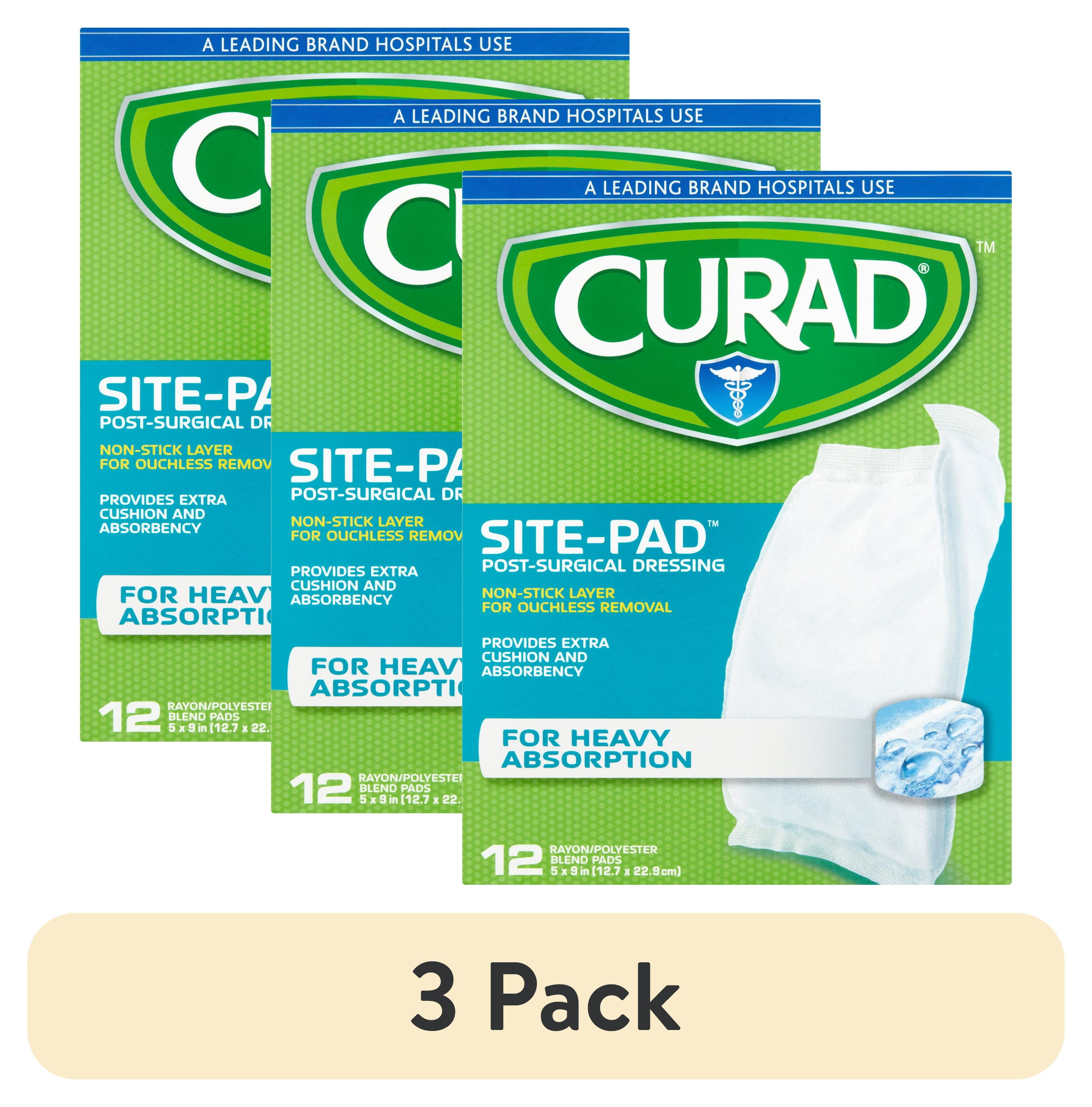 (3 pack) Curad Site-Pad Post Surgical Dressing, Heavy Absorption, 5"X 9 ...