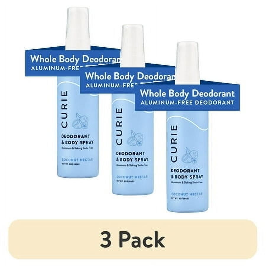 (3 pack) Curie Whole Body Deodorant, Coconut Nectar, Aluminum-Free, for ...