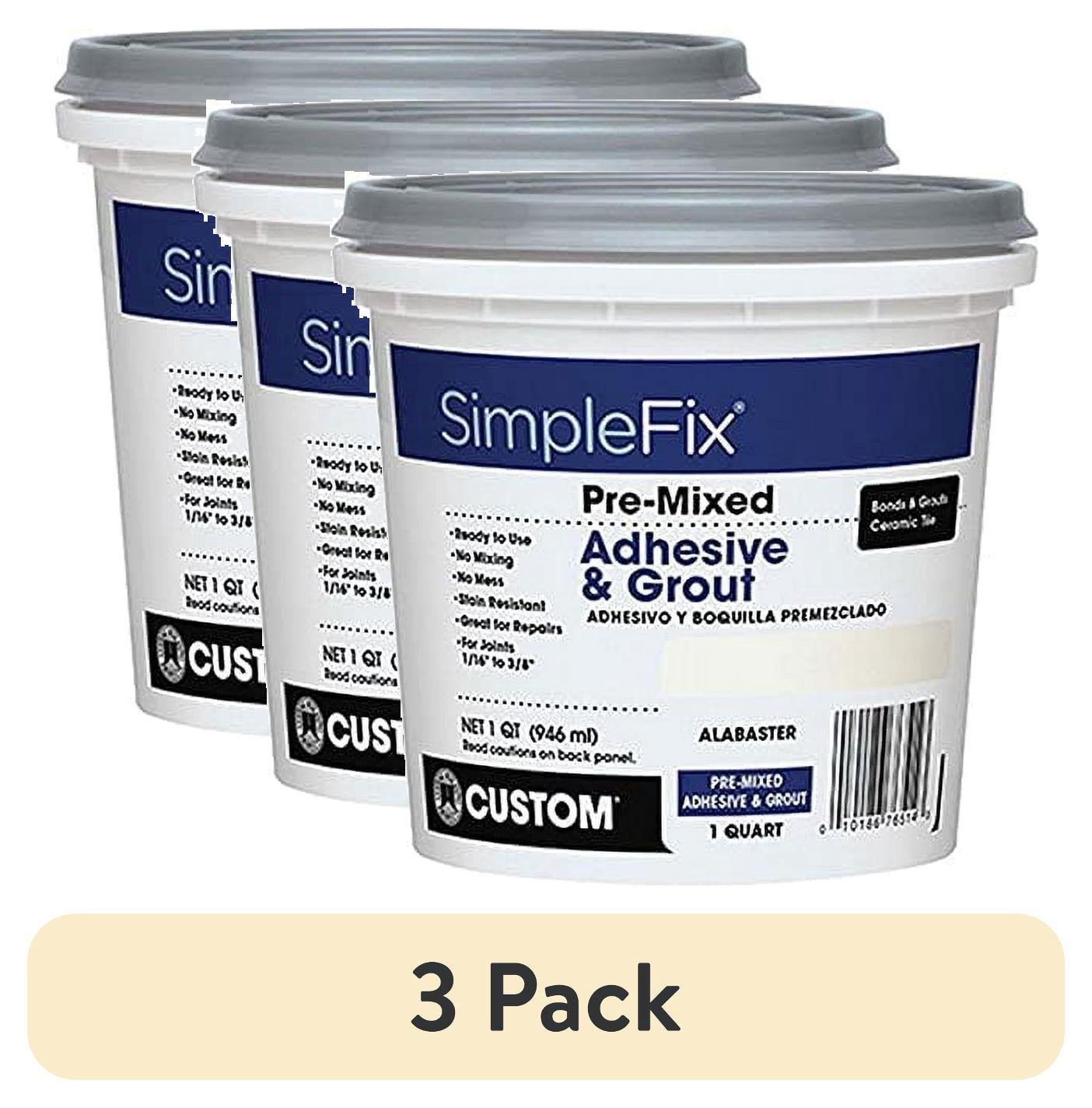 (3 pack) Custom Building Products Simplefix Quart Alabaster Pre-Mixed ...