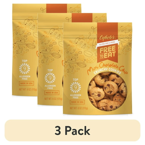 (3 pack) Cybele’s Free to Eat, Gluten-Free & Vegan, Chocolate Chip Mini ...