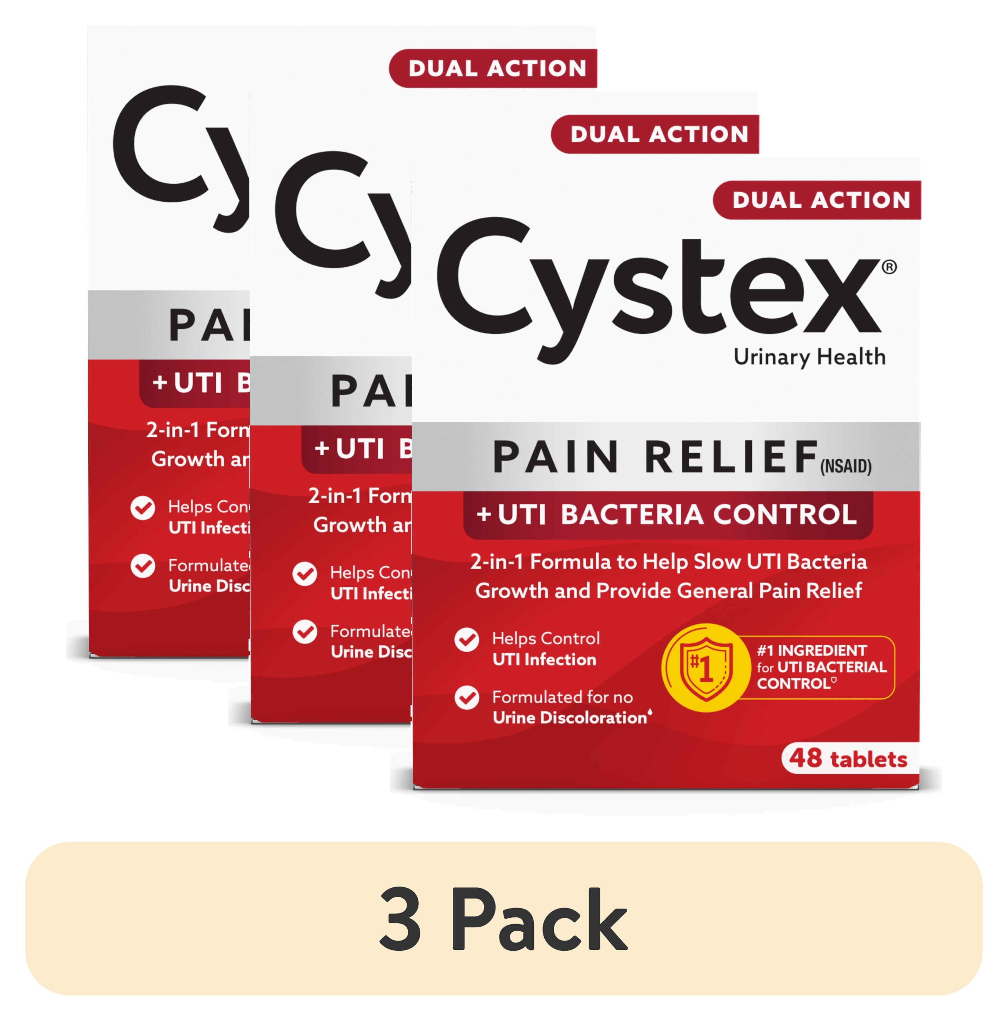 (3 pack) Cystex Dual Action Relief, Helps Slow UTI Bacteria Growth ...