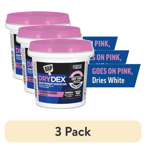 (3 pack) DAP DryDex 8 oz Pink/White Dry Time Indicator Spackling All ...