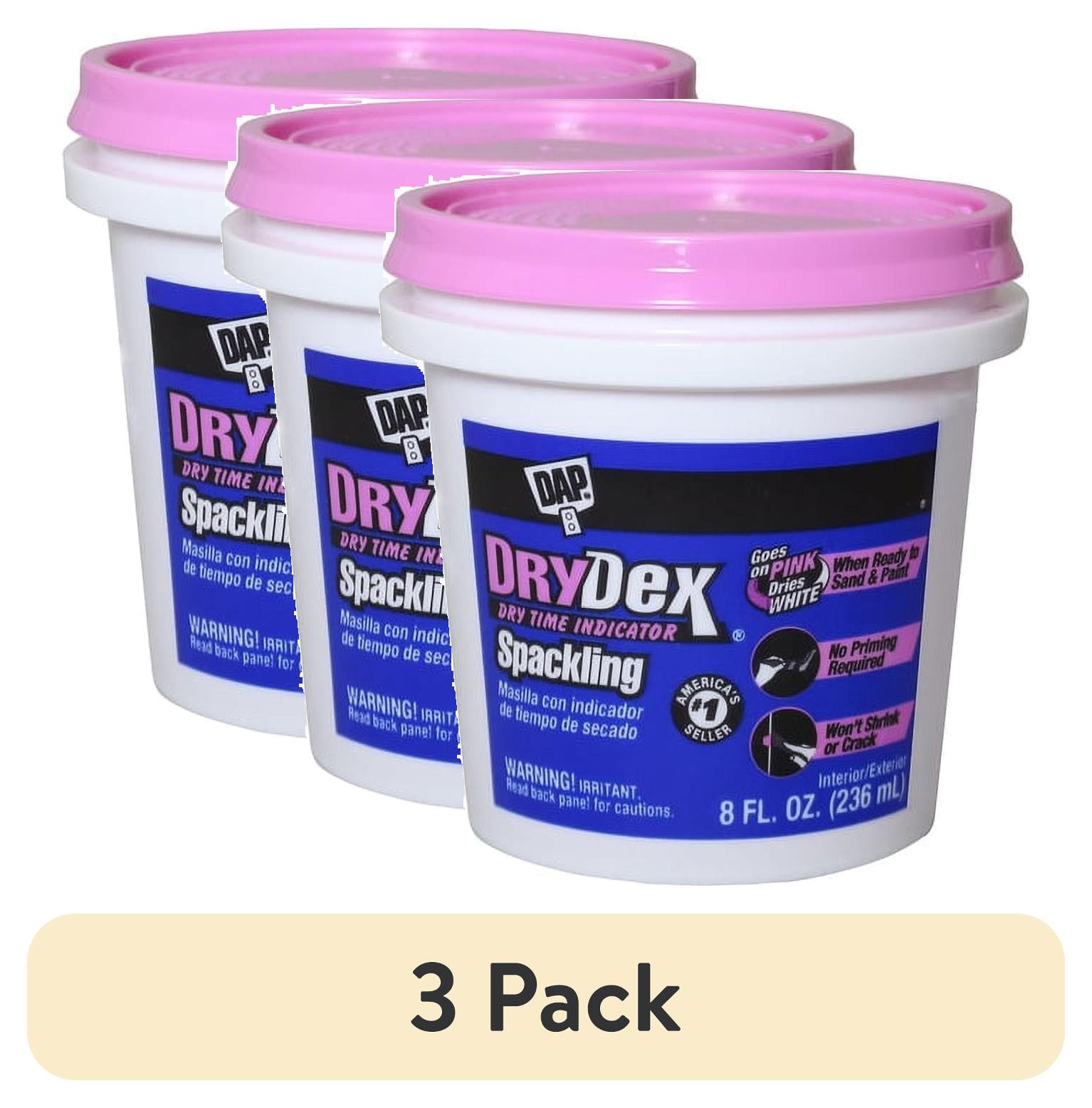 (3 pack) DAP DryDex 8 oz Pink/White Dry Time Indicator Spackling ...