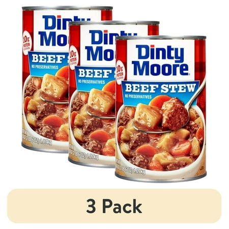 (3 pack) DINTY MOORE Beef Stew, Shelf-Stable, Steel Can 38 oz - Walmart.com