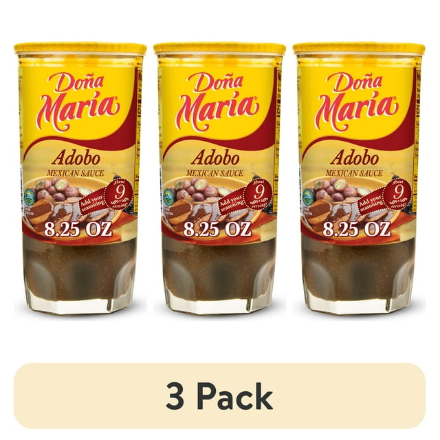 (3 pack) DONA MARIA Adobo Mole, Shelf Stable, 8.25 oz Glass Jar ...
